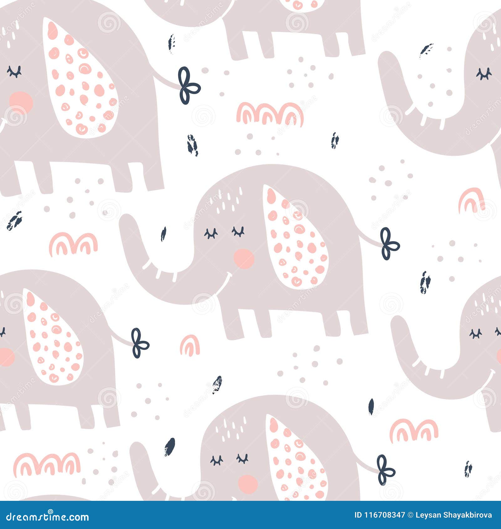 Elephant pattern stock vector. Illustration of print - 116708347