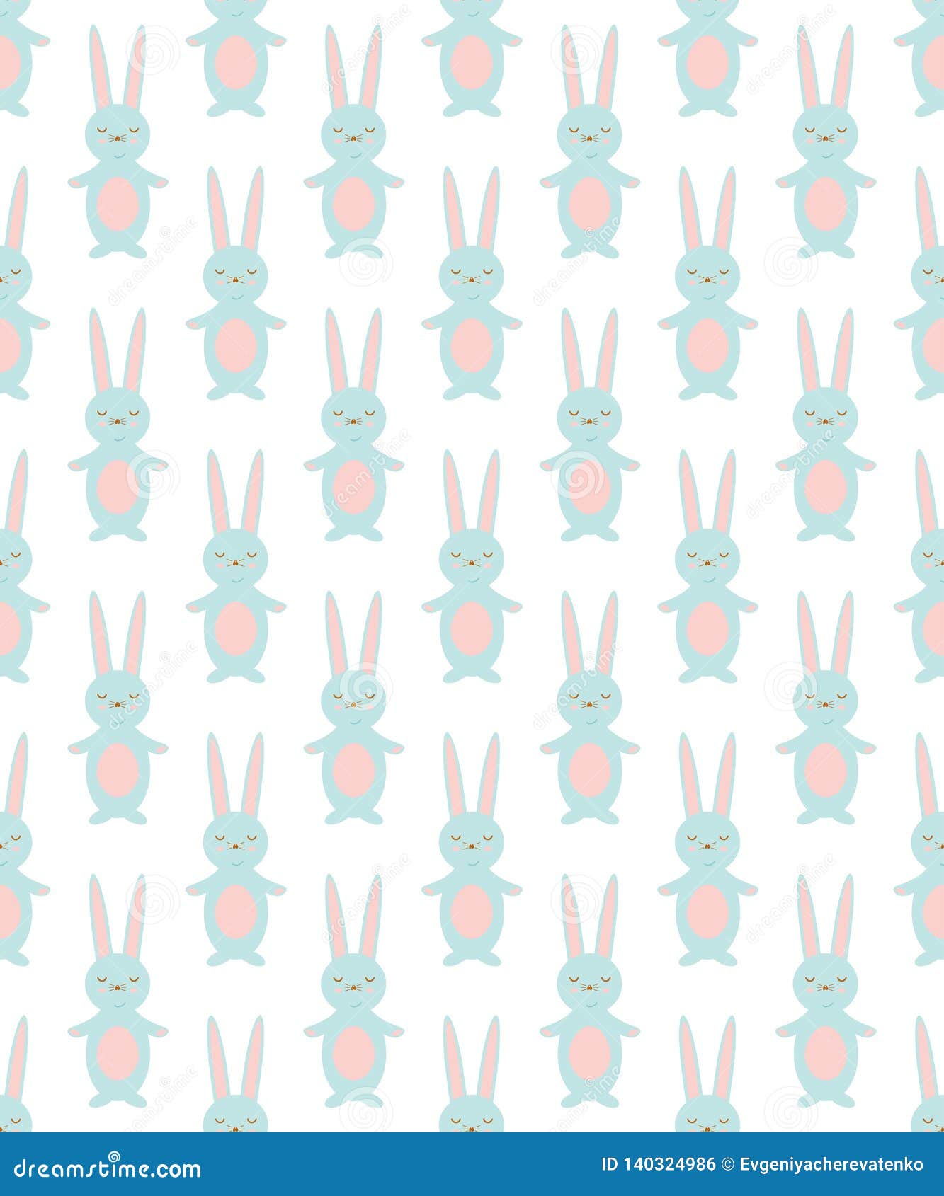 Vector Seamless Pattern with Cute Rabbits and Happy Easter. Stock ...