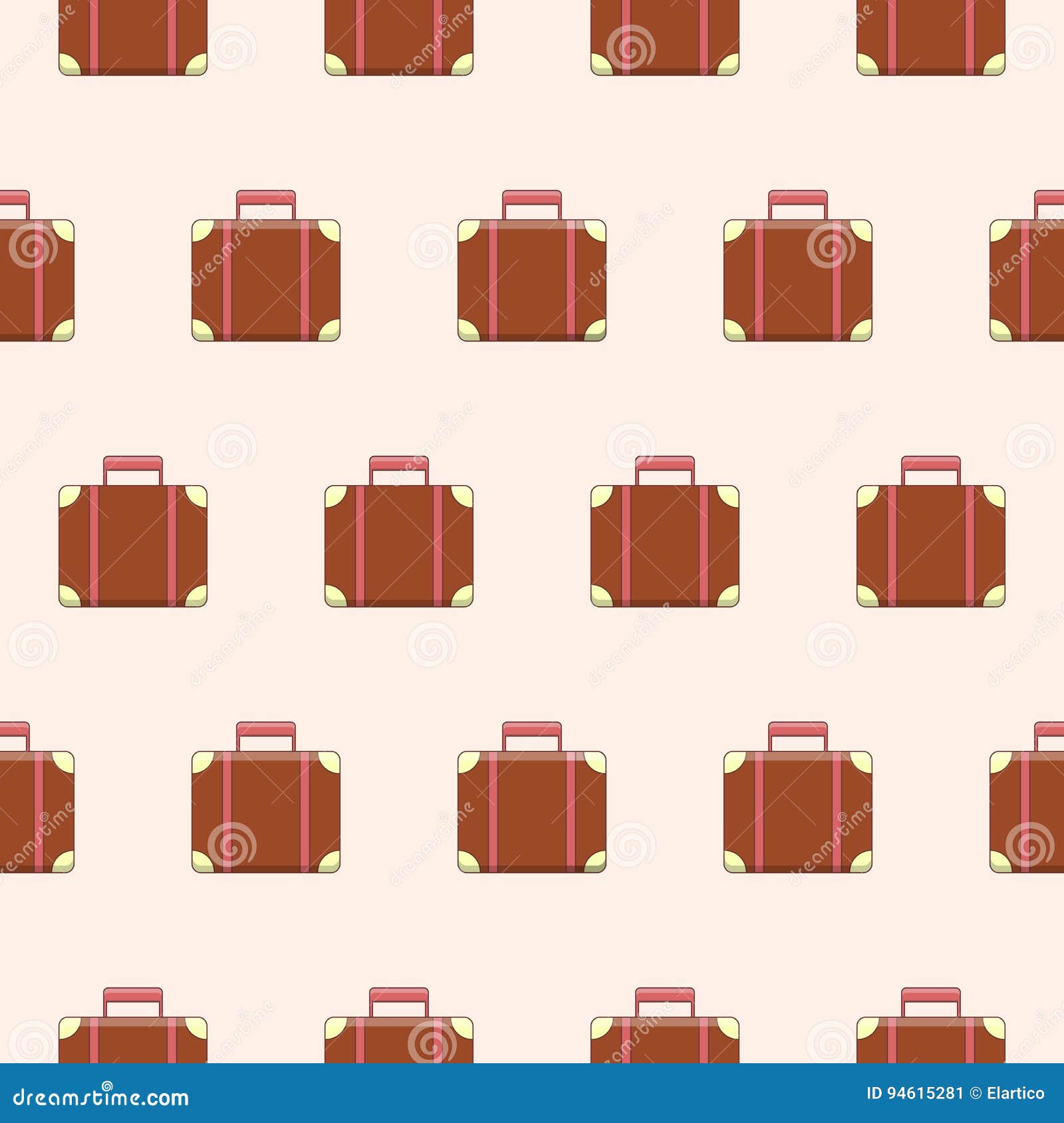 Vector Seamless Pattern with Cute Suitcases Staggered Stock Vector ...