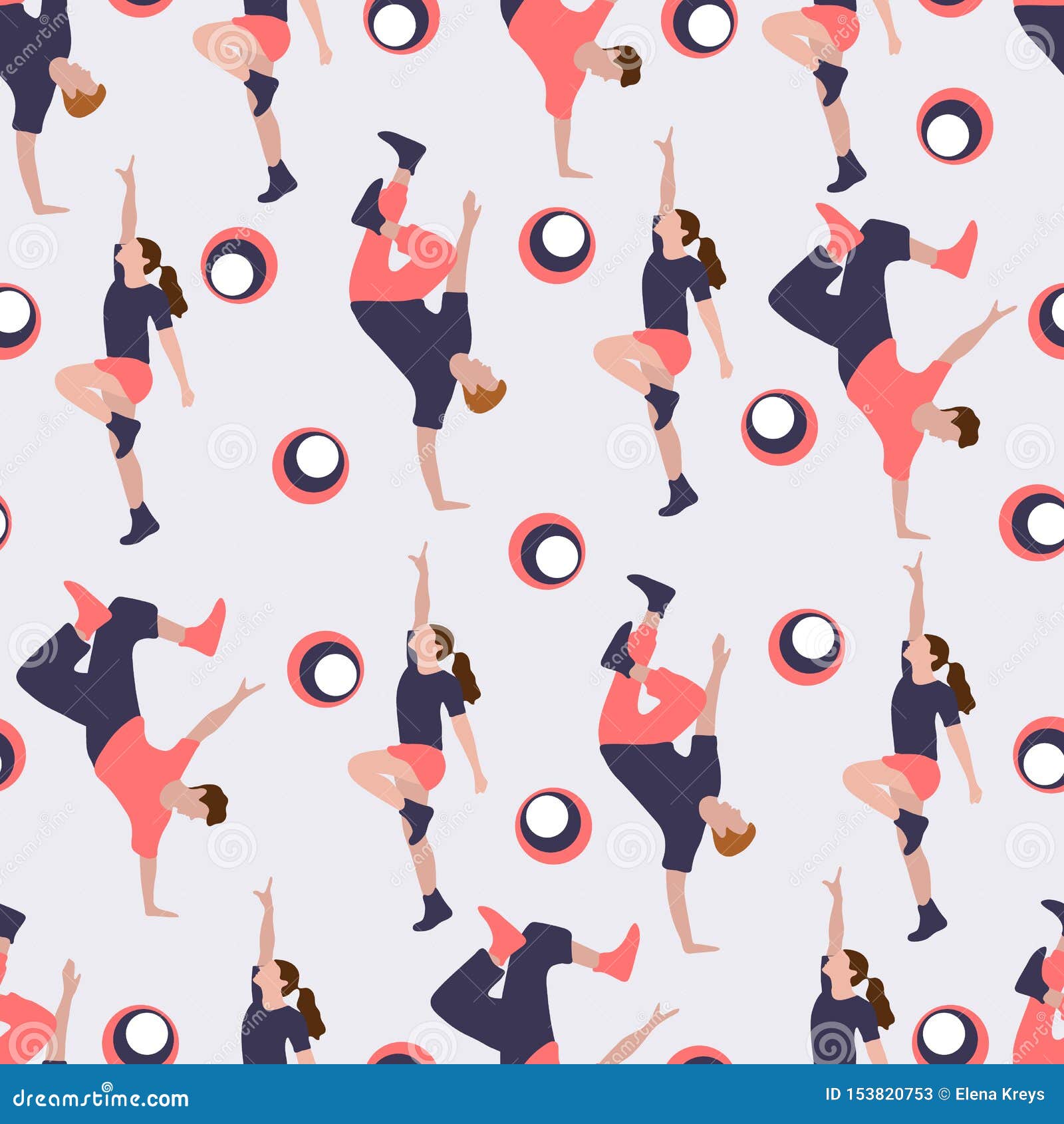 Vector Seamless Pattern with Dancing People Stock Vector - Illustration ...