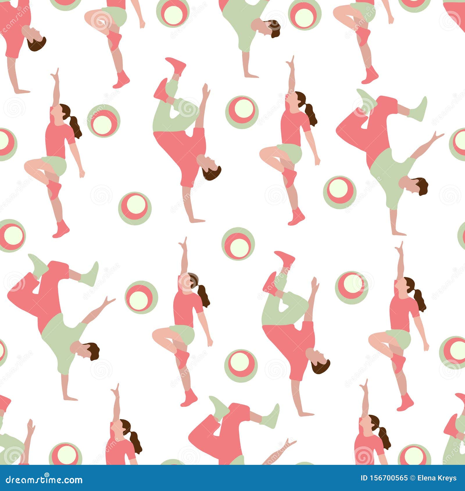 Vector Seamless Pattern with Dancing People Stock Vector - Illustration ...