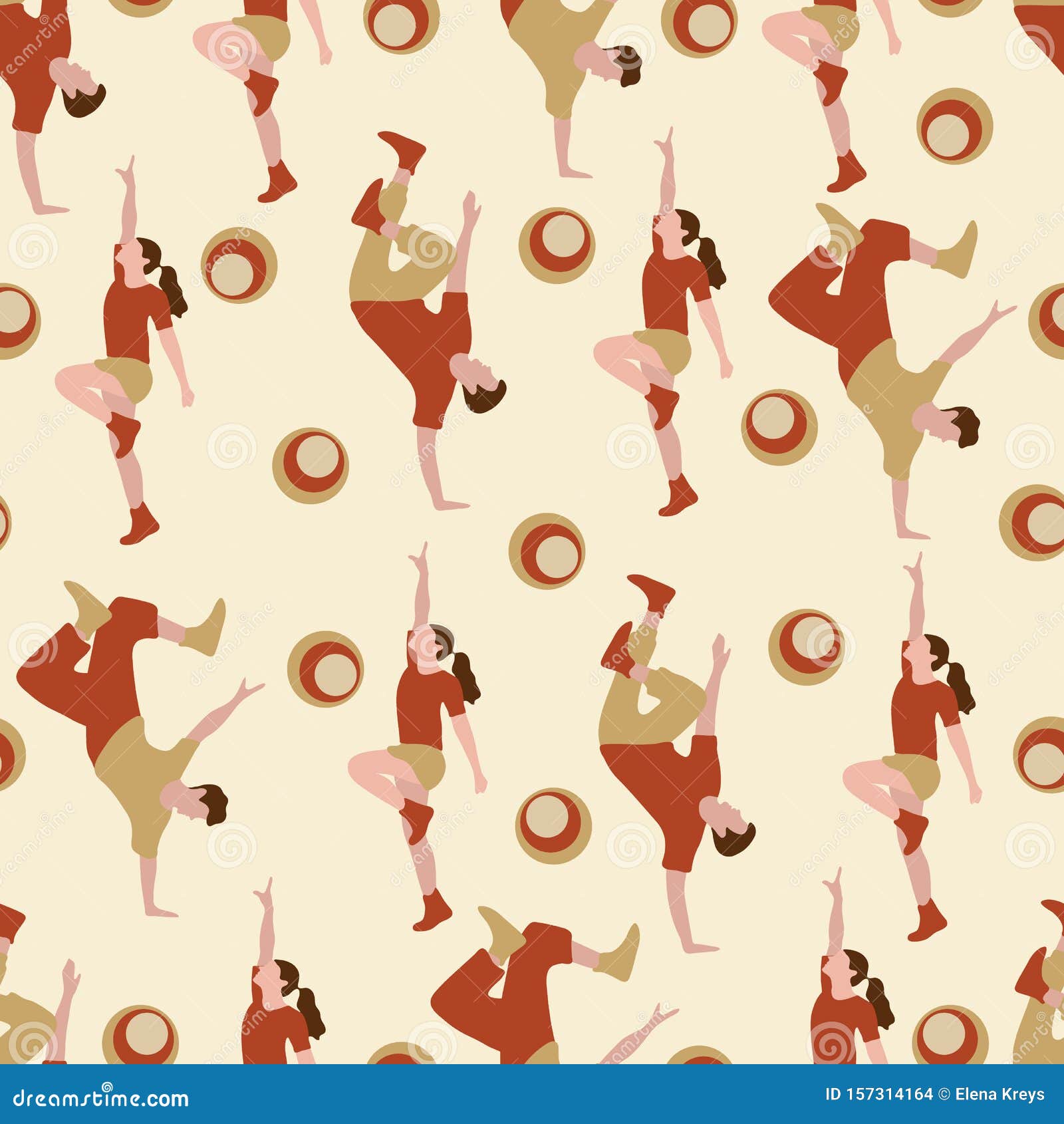 Vector Seamless Pattern with Dancing People Stock Vector - Illustration ...