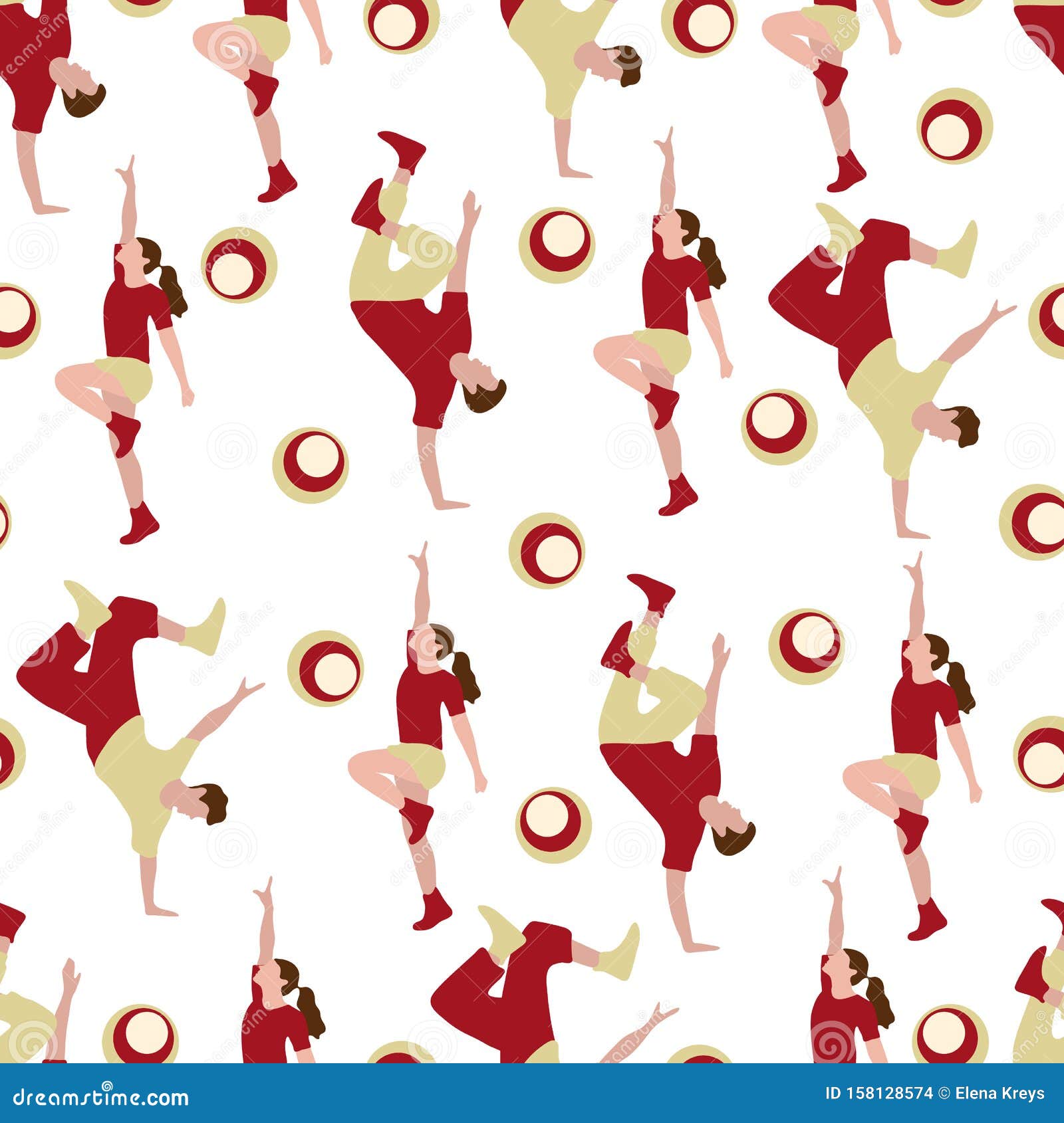 Vector Seamless Pattern with Dancing People Stock Vector - Illustration ...
