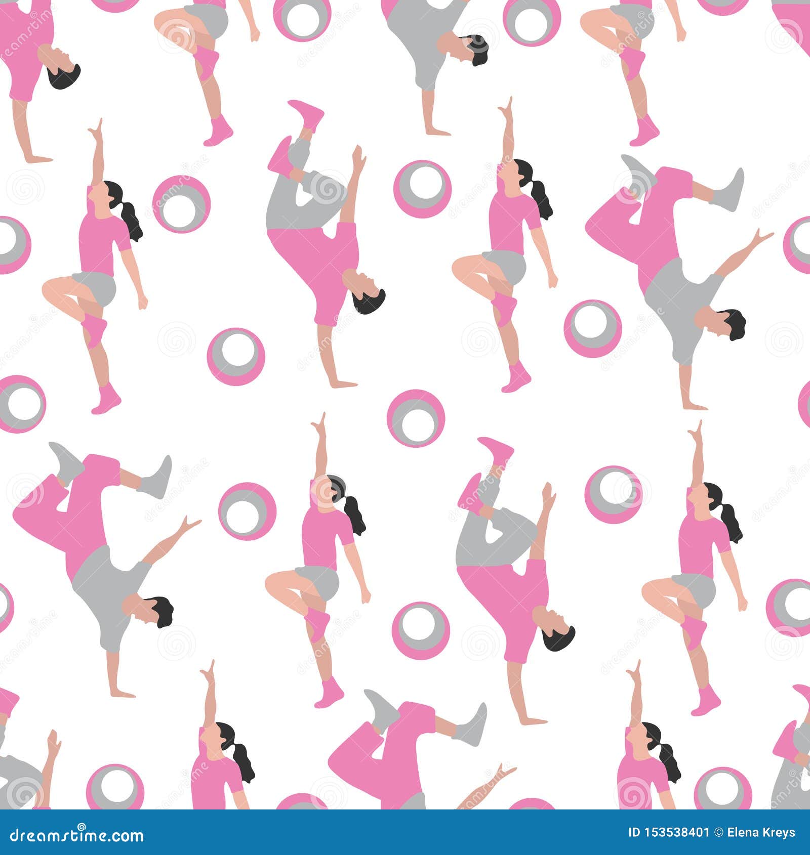 Vector Seamless Pattern with Dancing People Stock Vector - Illustration ...