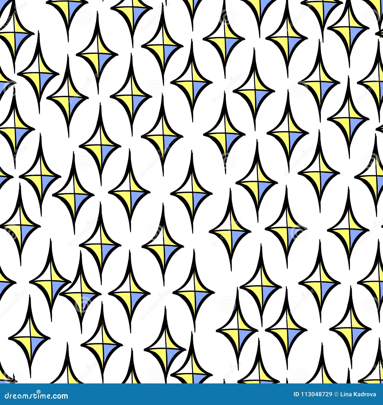 Vector Seamless Pattern with Decorative Diamond Stars. Fashion ...