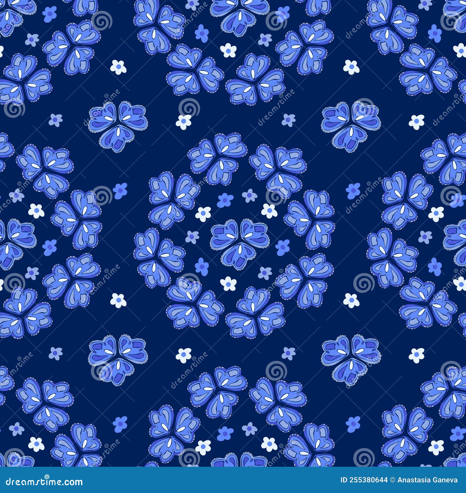 Vector Seamless Pattern with Decorative Flower Circles. Stock ...