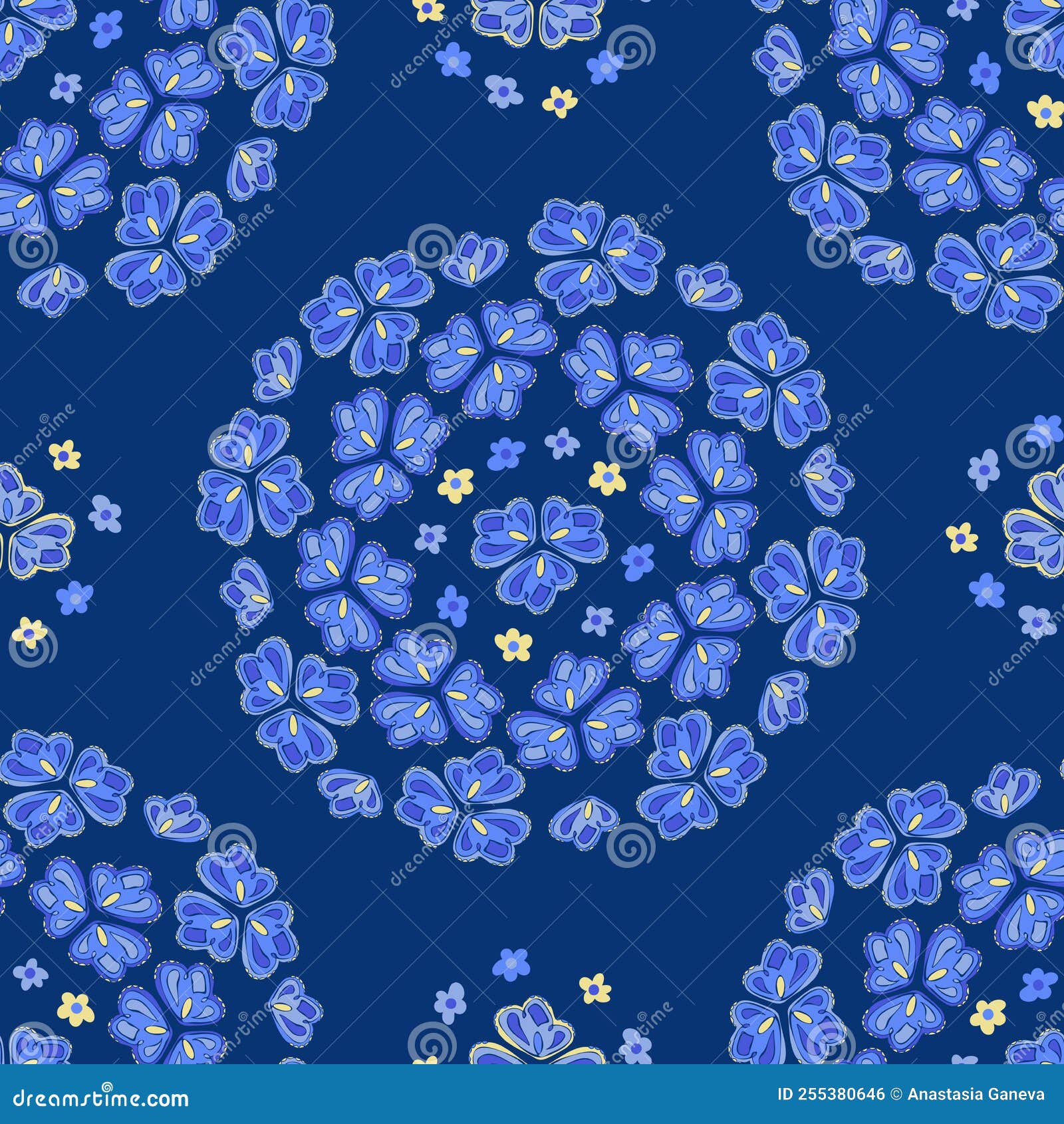 Vector Seamless Pattern with Decorative Flower Circles. Stock Vector ...