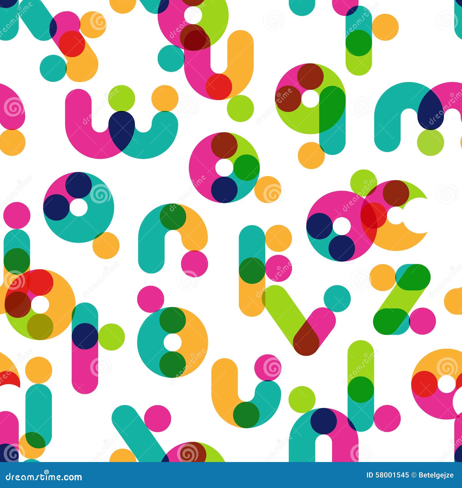 Vector Seamless Pattern with Decorative Latin Alphabet Stock Vector ...