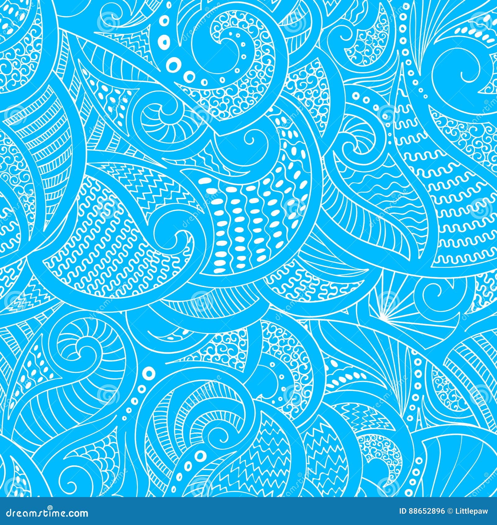 Vector Seamless Pattern, Decorative Waves, Ethnic Ornament Stock Vector ...