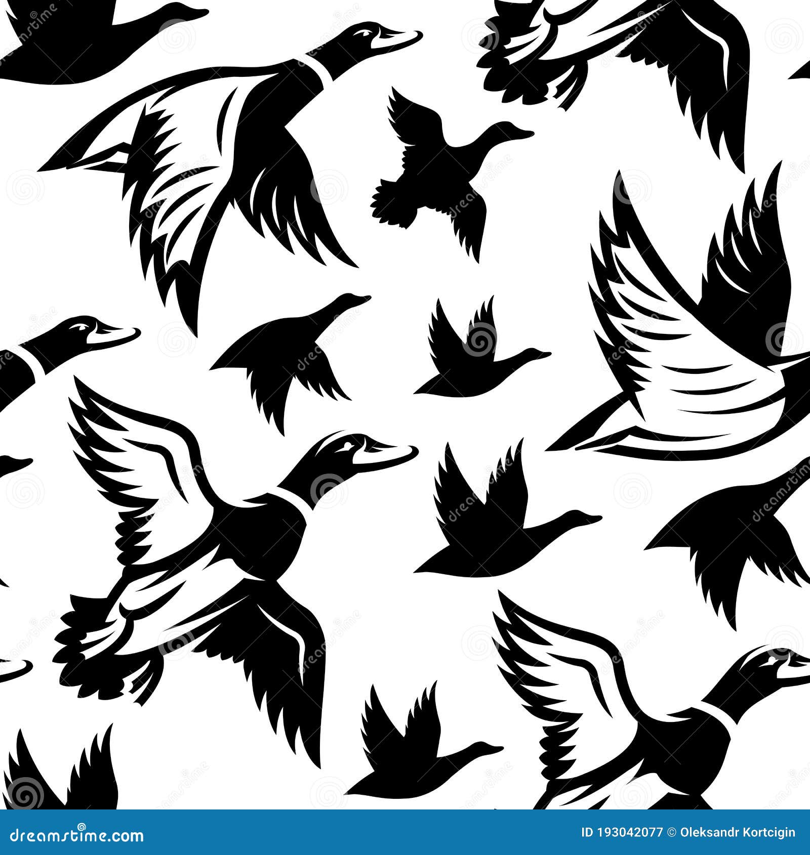 Vector Seamless Pattern for Design Wrapper or Packaging with Wild Ducks ...