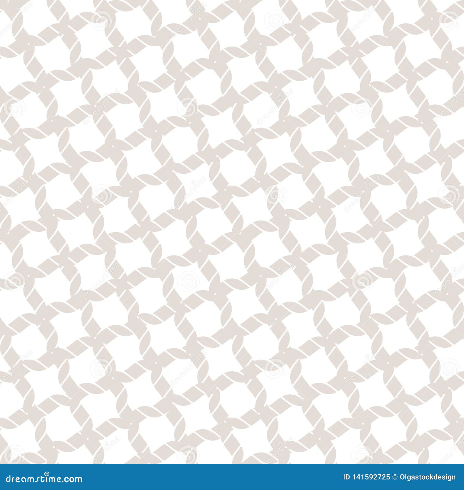 Vector Seamless Pattern with Diagonal Grid, Cross Lines, Ropes. White ...