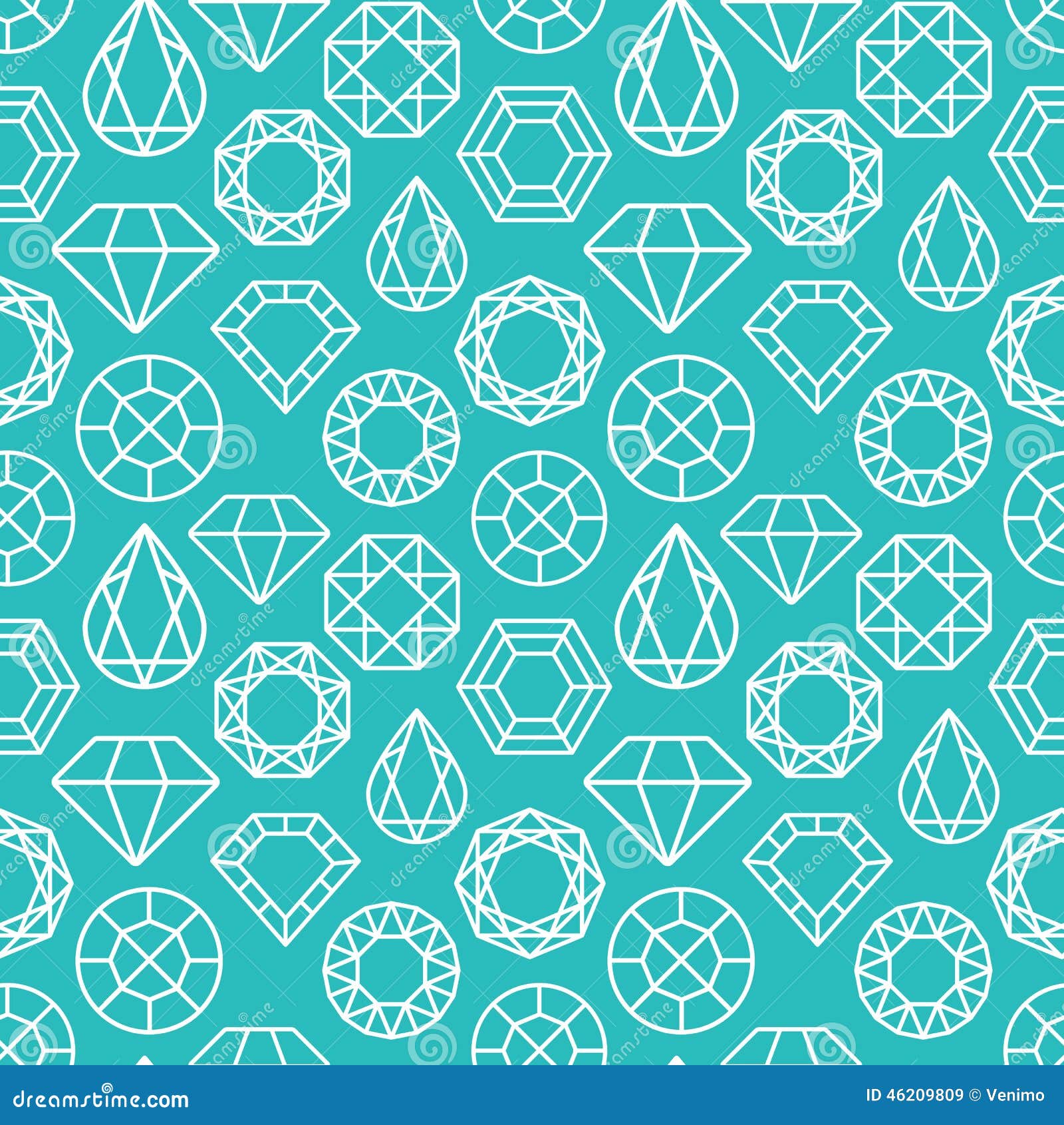 Vector Seamless Pattern with Diamonds Stock Vector - Illustration of ...