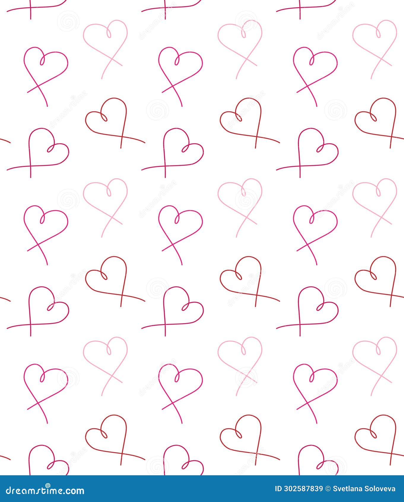 Vector Seamless Pattern of Different Color Heart Stock Vector ...