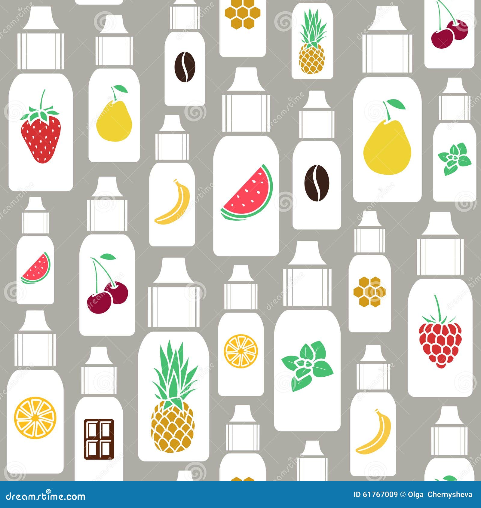 Vector Seamless Pattern of Different Flavor Stock Vector - Illustration ...