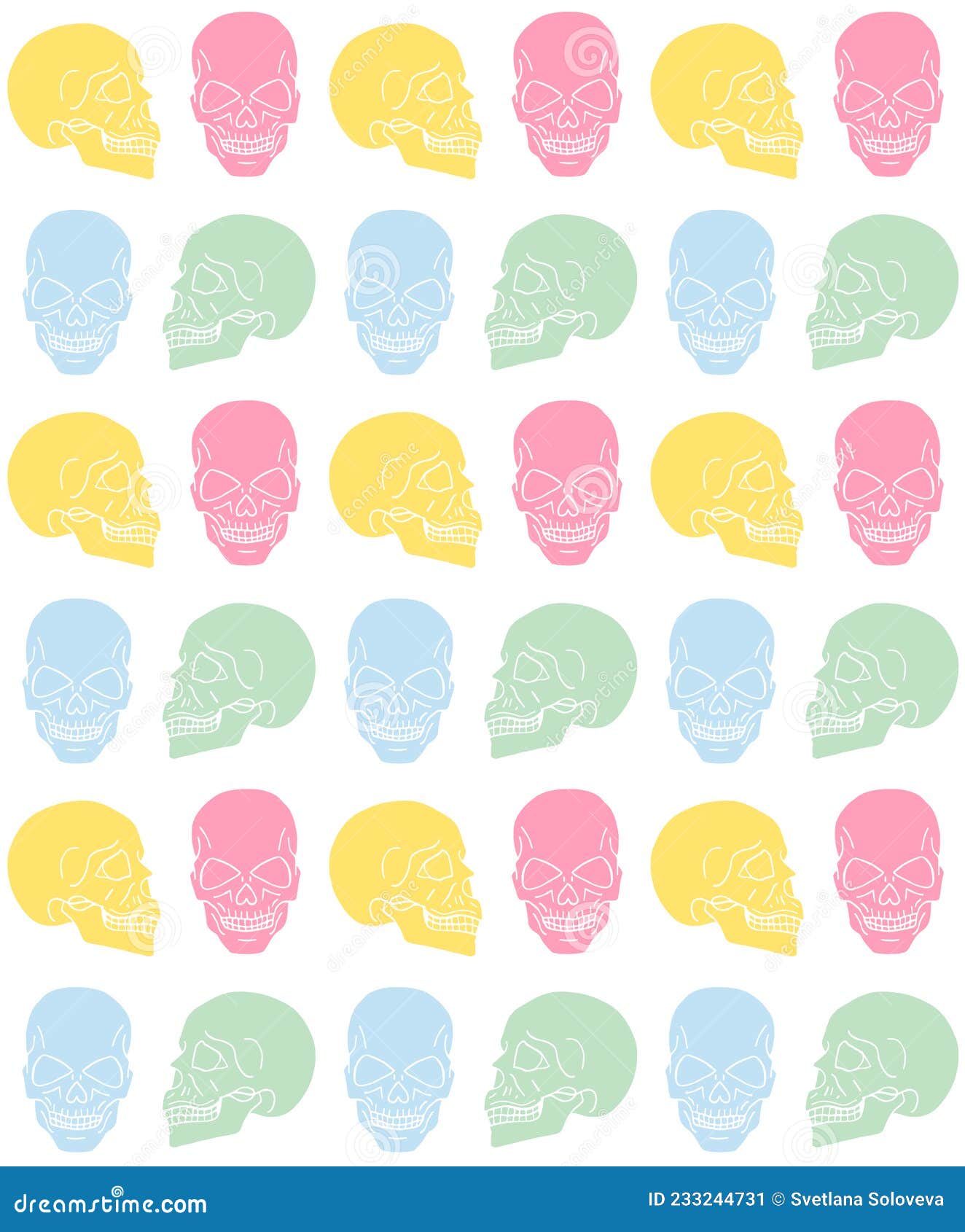 Vector Seamless Pattern of Different Human Skull Stock Vector ...