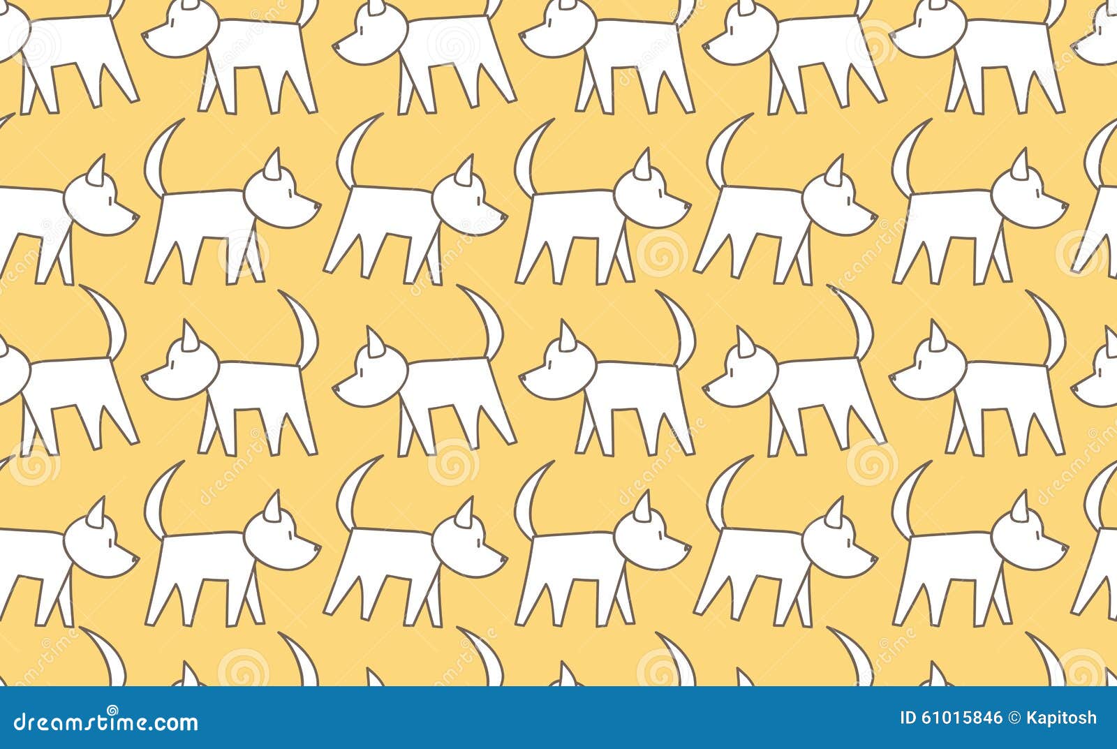 Vector Seamless Pattern Dog Walking Doodle Style Stock Vector ...