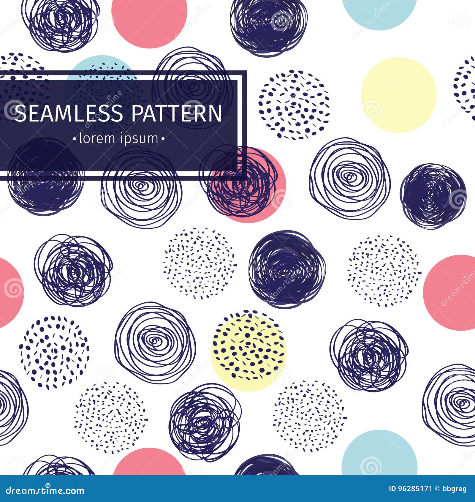 Vector Seamless Pattern with Doodle Circles Randomly Distributed ...