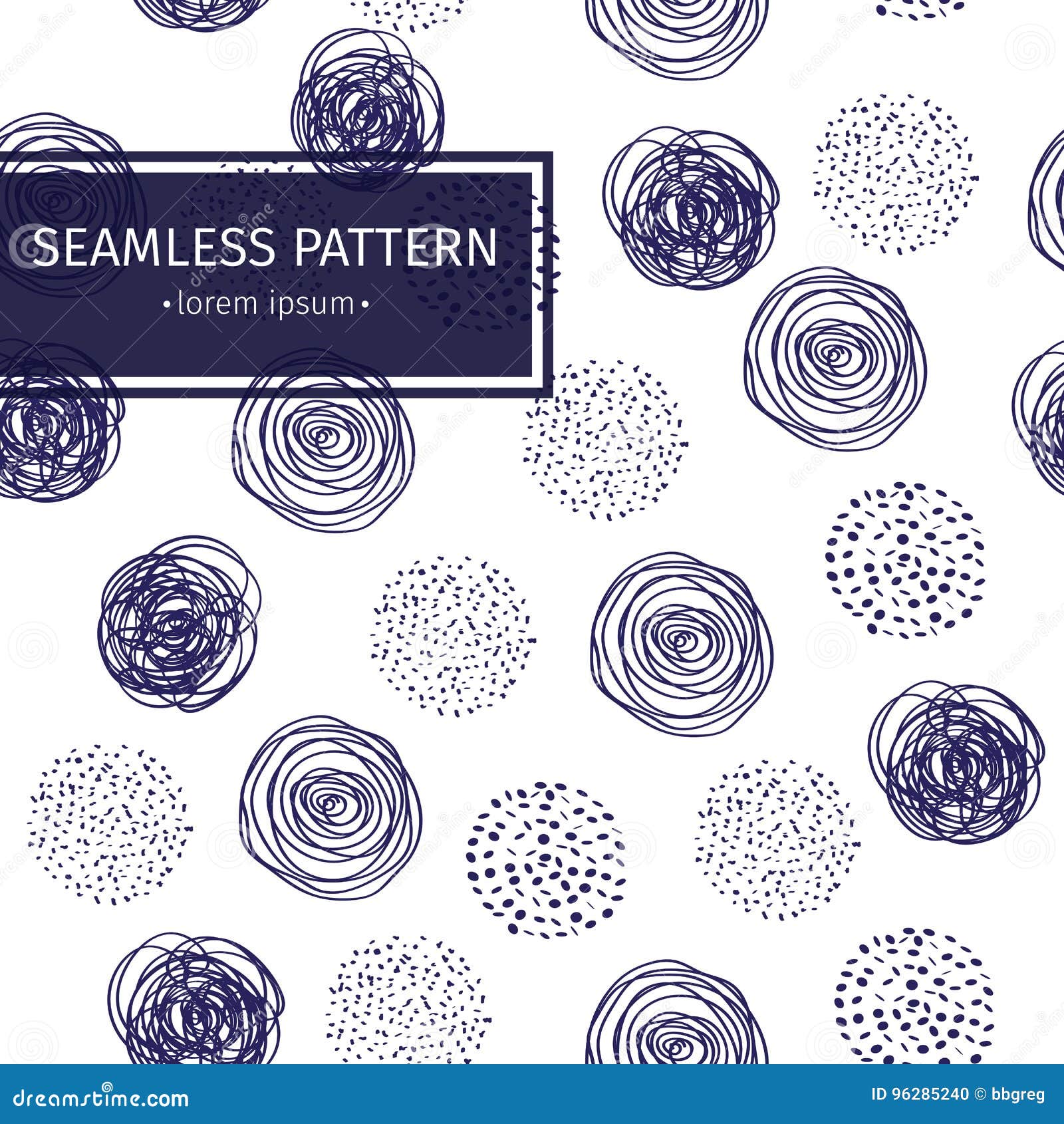 Vector Seamless Pattern with Doodle Circles Randomly Distributed ...