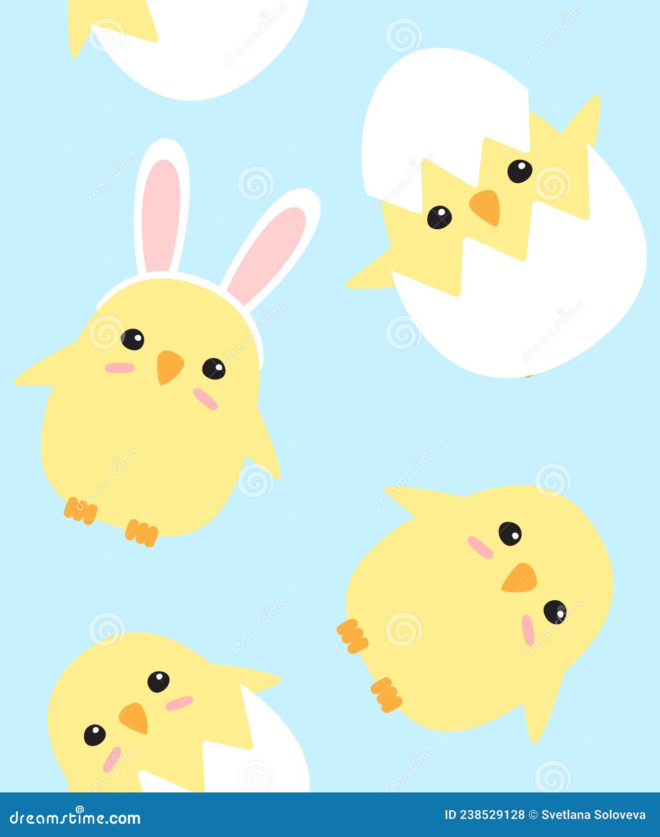 Vector Seamless Pattern of Doodle Easter Chick Stock Vector - Illustration of cartoon, holiday ...