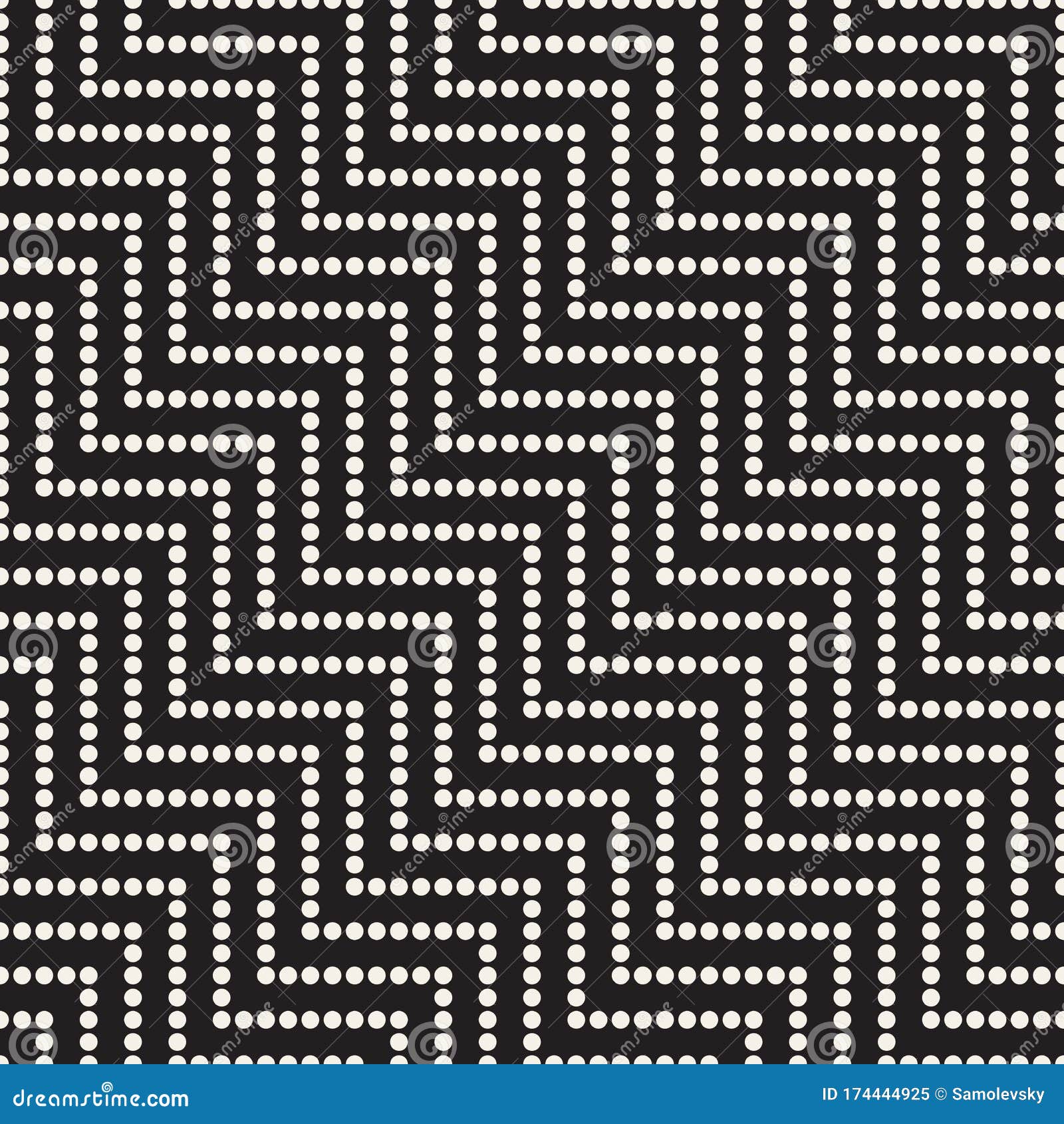 Vector Seamless Pattern. Dotted Geometric Background. Decorative ...