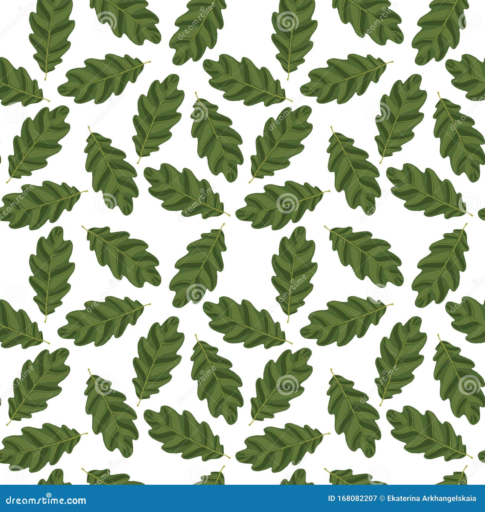 Vector Seamless Pattern with Drawing Leaves Stock Vector - Illustration ...