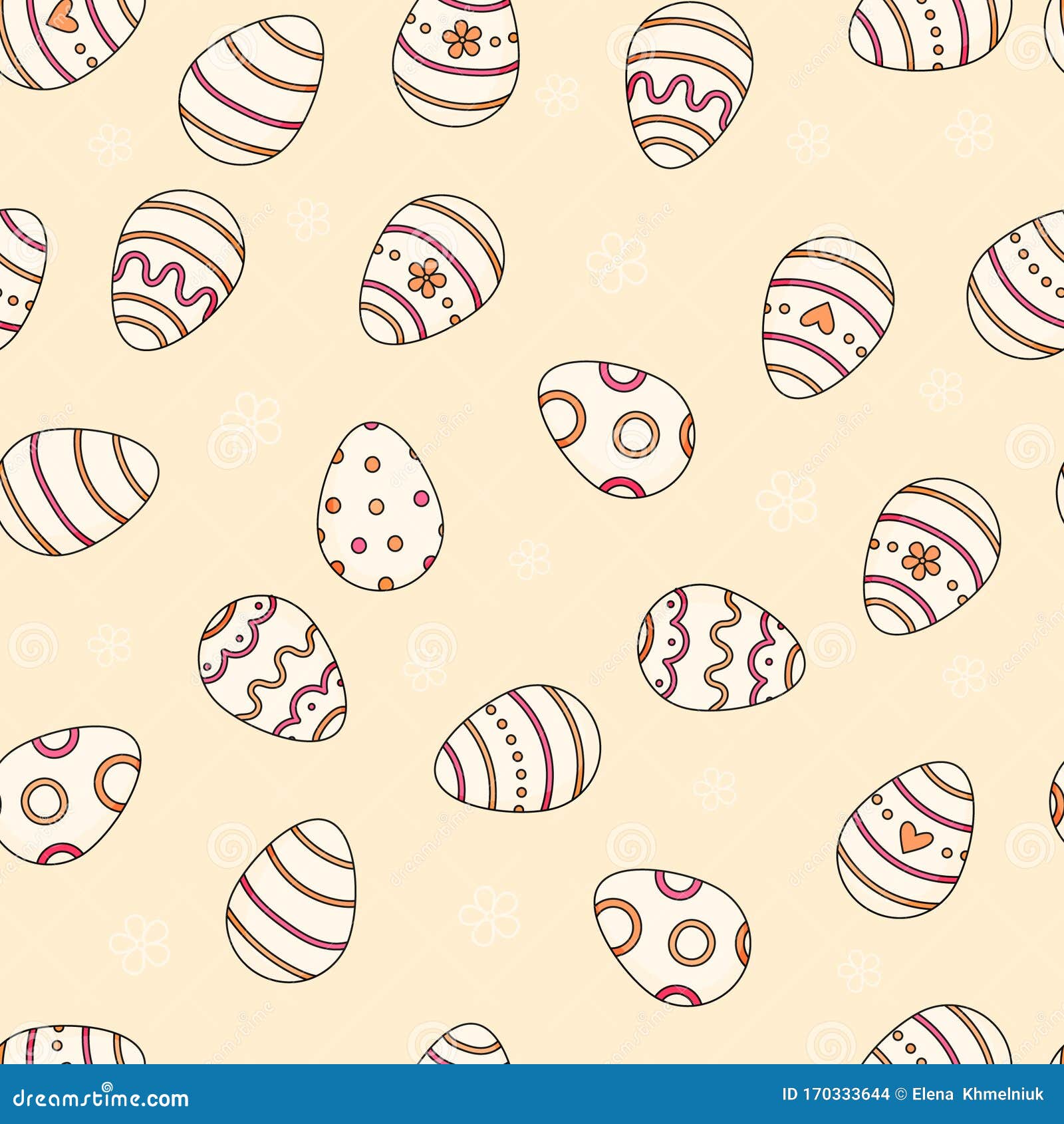 Vector Seamless Pattern Easter Eggs Stock Vector - Illustration of easter, happy: 170333644