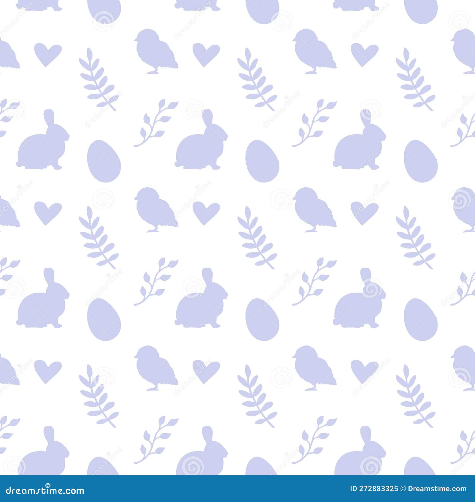 Vector Seamless Pattern of Easter Rabbit and Chick Stock Vector ...