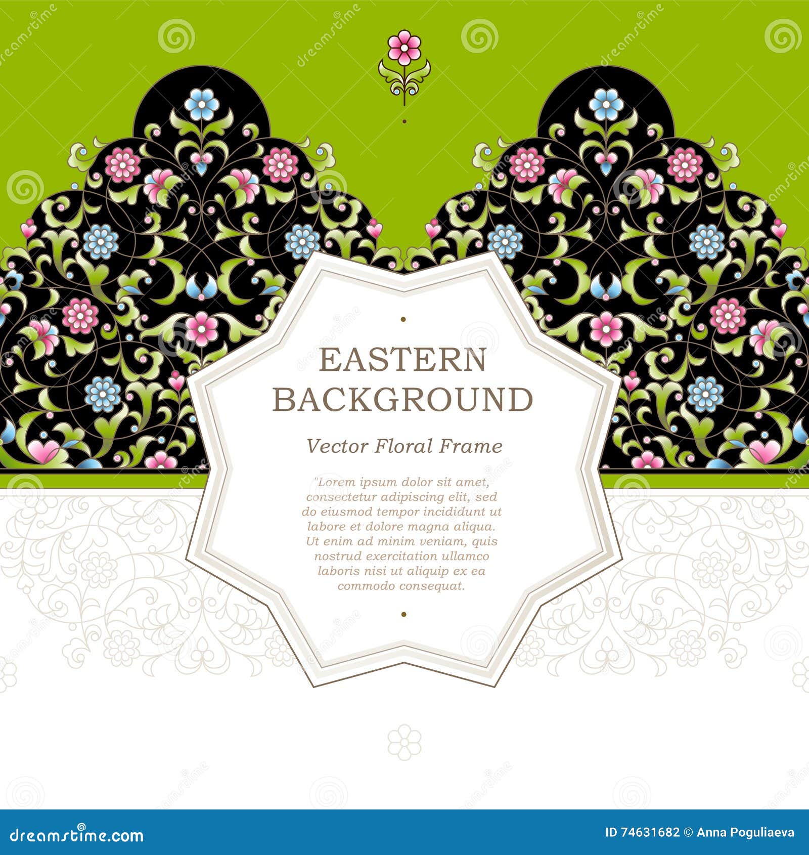Vector Seamless Pattern in Eastern Style. Stock Vector - Illustration ...