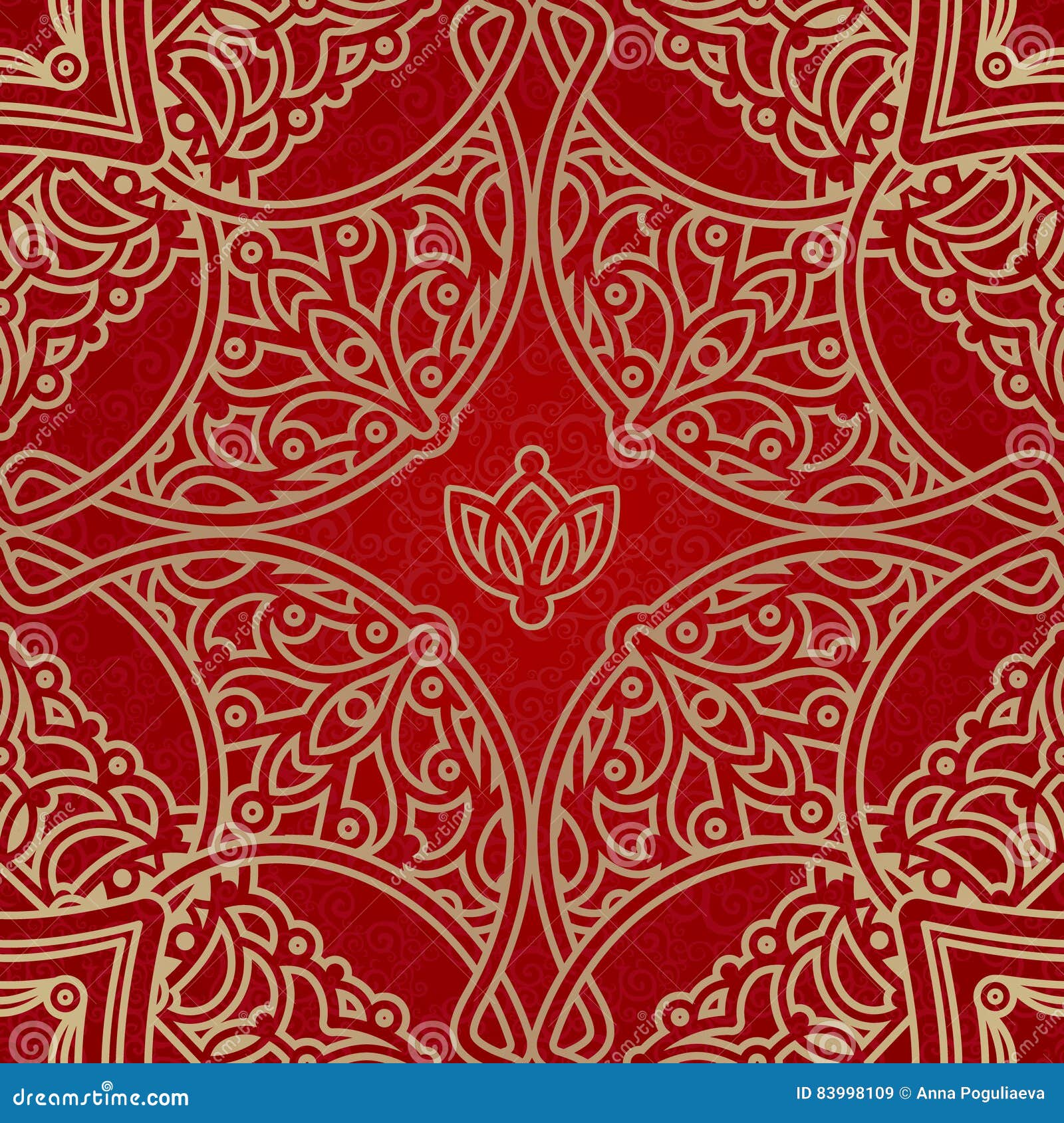 Vector Seamless Pattern in Eastern Style. Stock Vector - Illustration ...