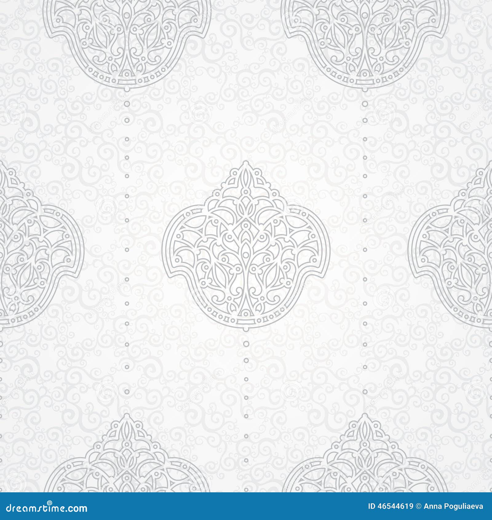 Vector Seamless Pattern in Eastern Style. Stock Vector - Illustration ...