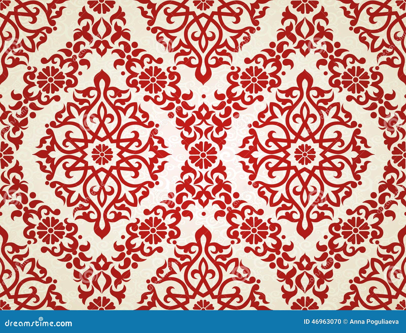 Vector Seamless Pattern in Eastern Style. Stock Vector - Illustration ...