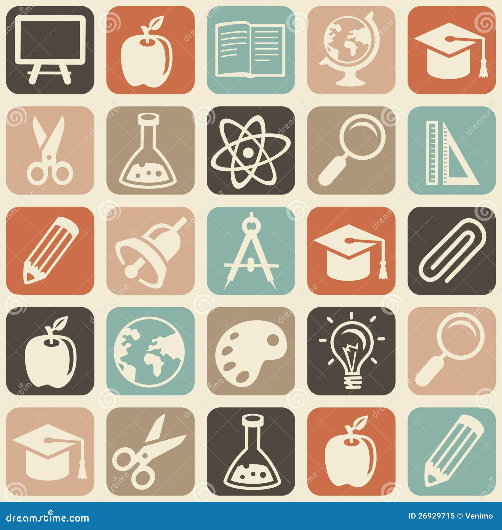 Vector Seamless Pattern with Education Icons Stock Vector ...
