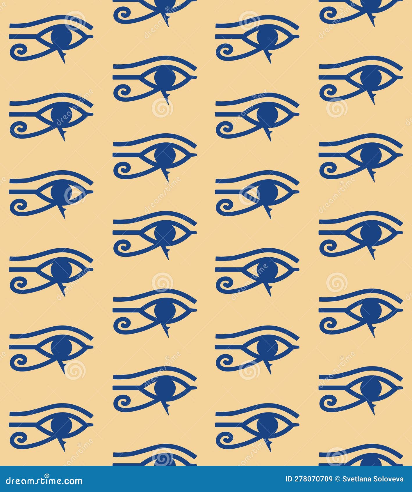 Vector Seamless Pattern of Egypt Pharaoh Eye Stock Vector ...