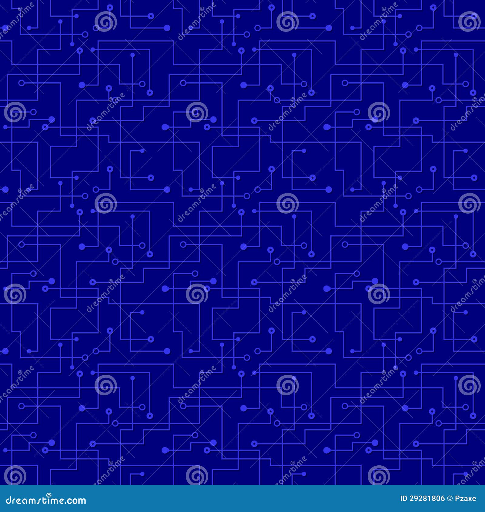 Vector Seamless Pattern - Electronic Blue Circuit Stock Vector ...