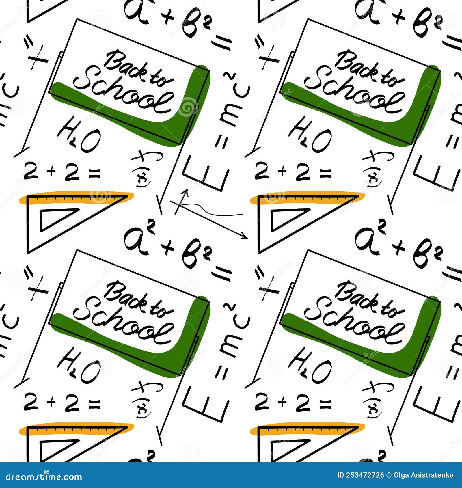 Vector Seamless Pattern Elements Back To School Stock Vector ...