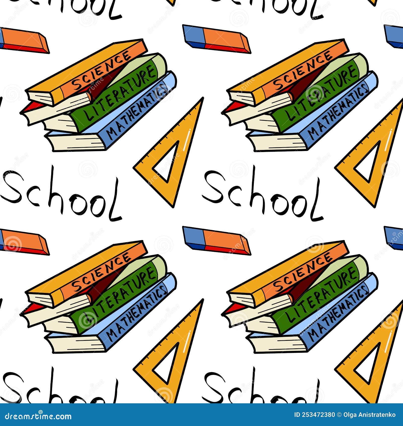 Vector Seamless Pattern Elements Back To School Stock Vector ...
