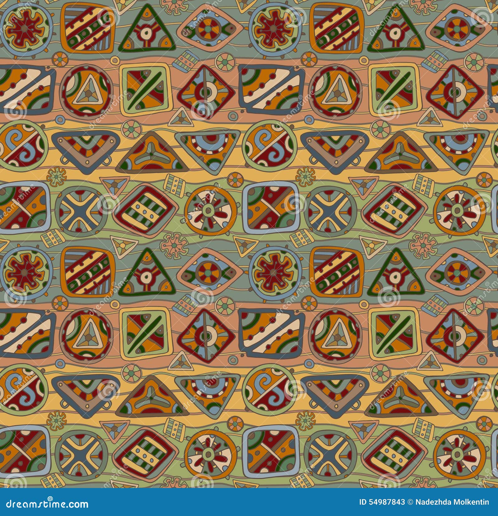 Vector Seamless Pattern with Ethnic Elements. Stock Vector ...