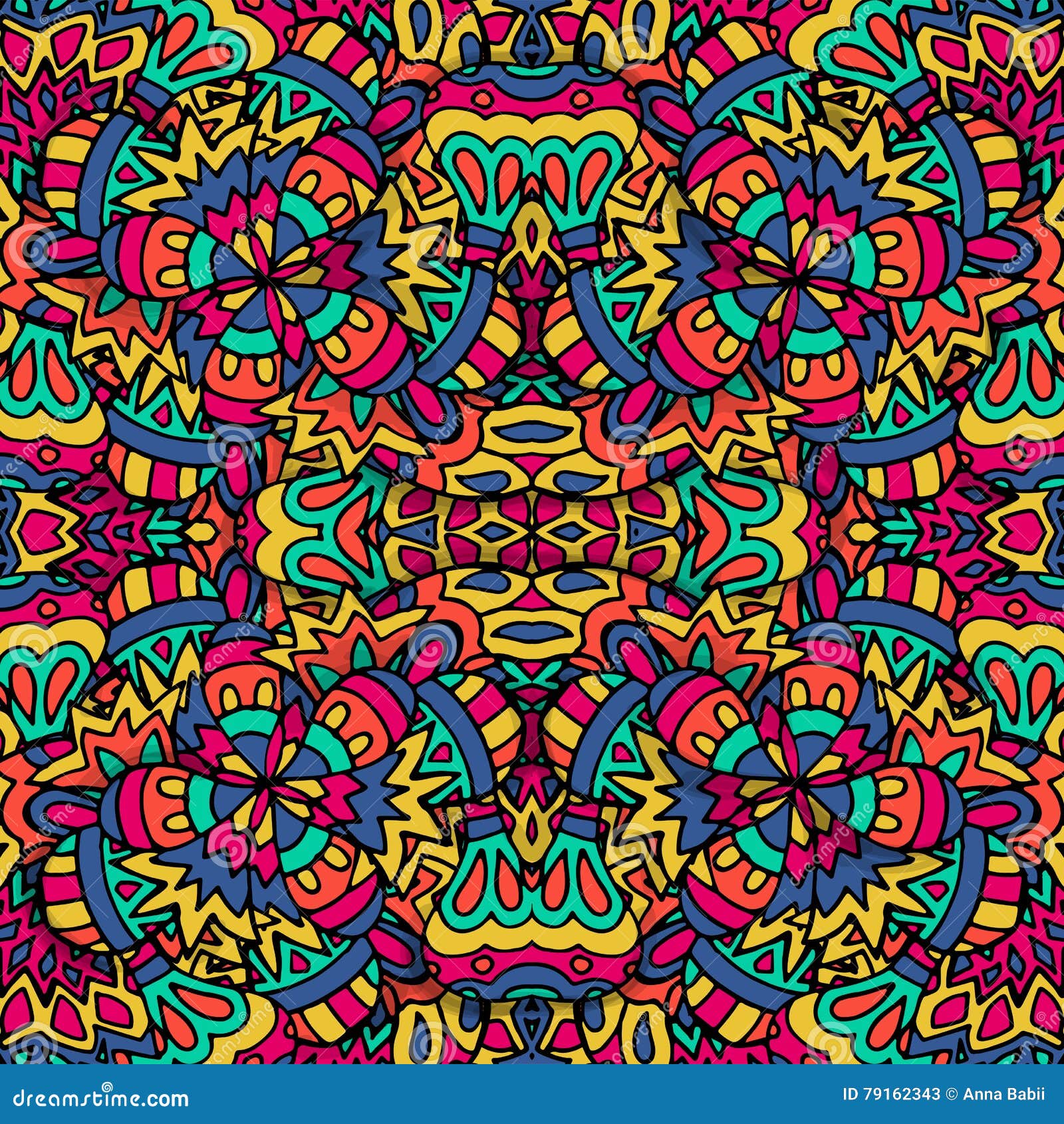 Vector Seamless Pattern. Ethnic Geometric Print. Colorful Repeating ...