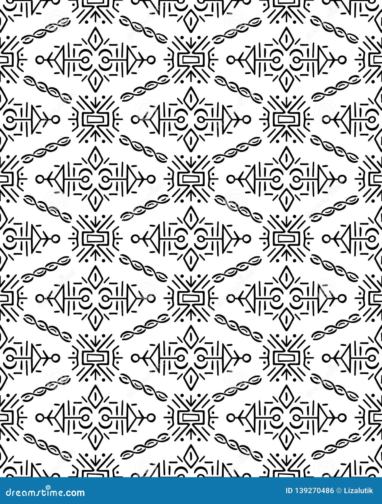 African Ethnic Style Vector Seamless Pattern Stock Vector ...