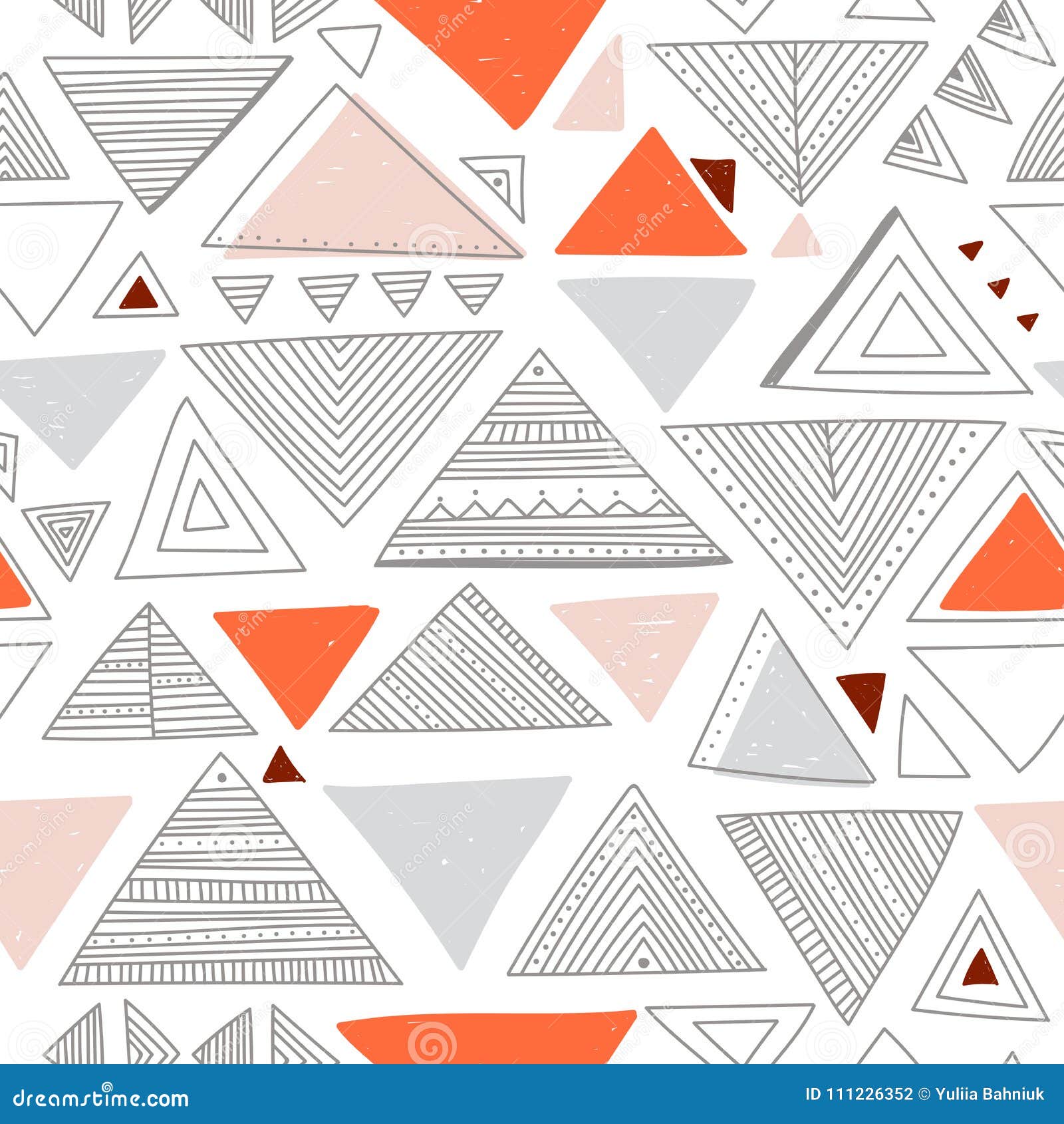Vector Seamless Pattern with Ethnic Tribal Boho Triangles Stock Vector ...