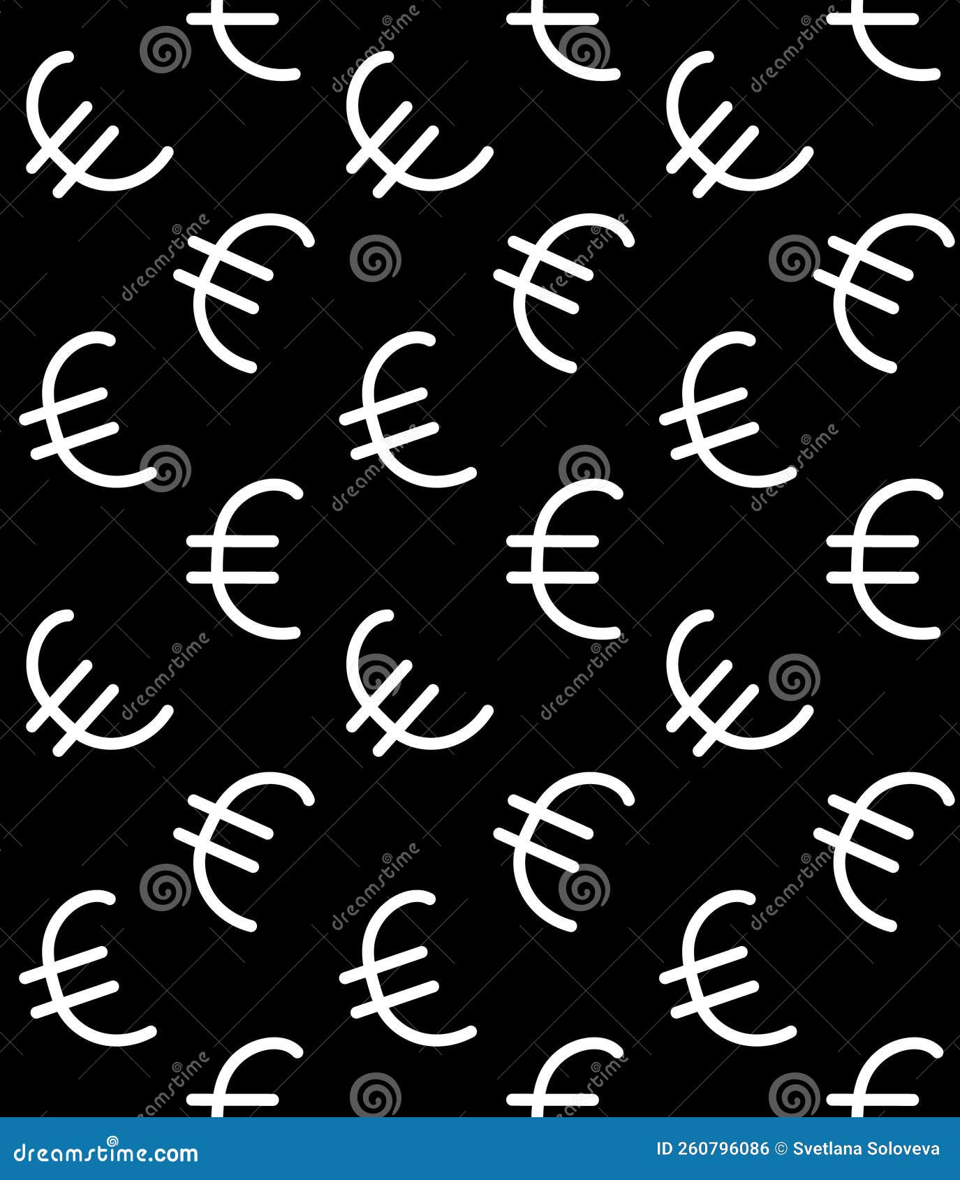 Vector Seamless Pattern of Euro Sign Stock Vector - Illustration of ...