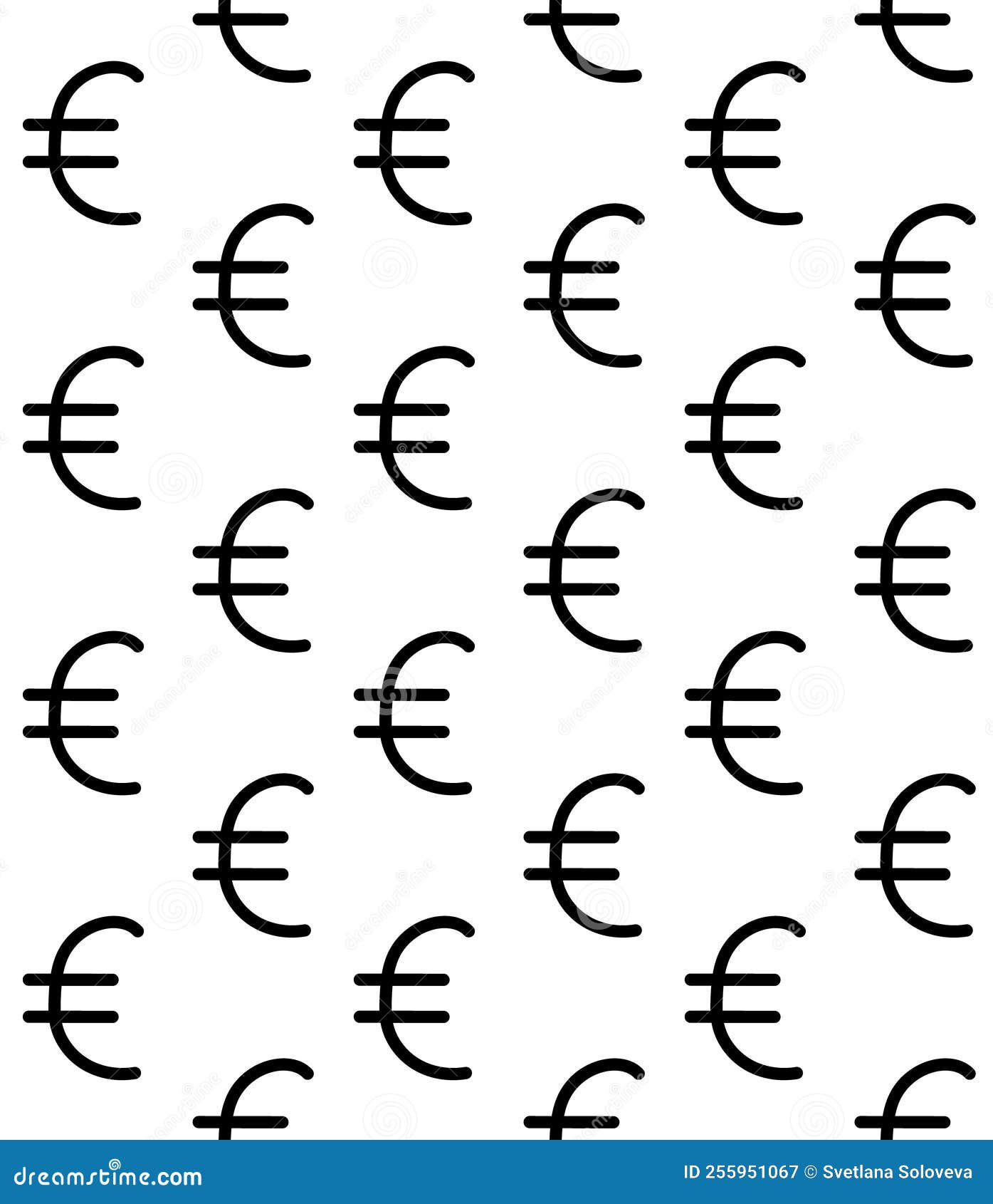 Vector Seamless Pattern of Euro Sign Stock Vector - Illustration of ...