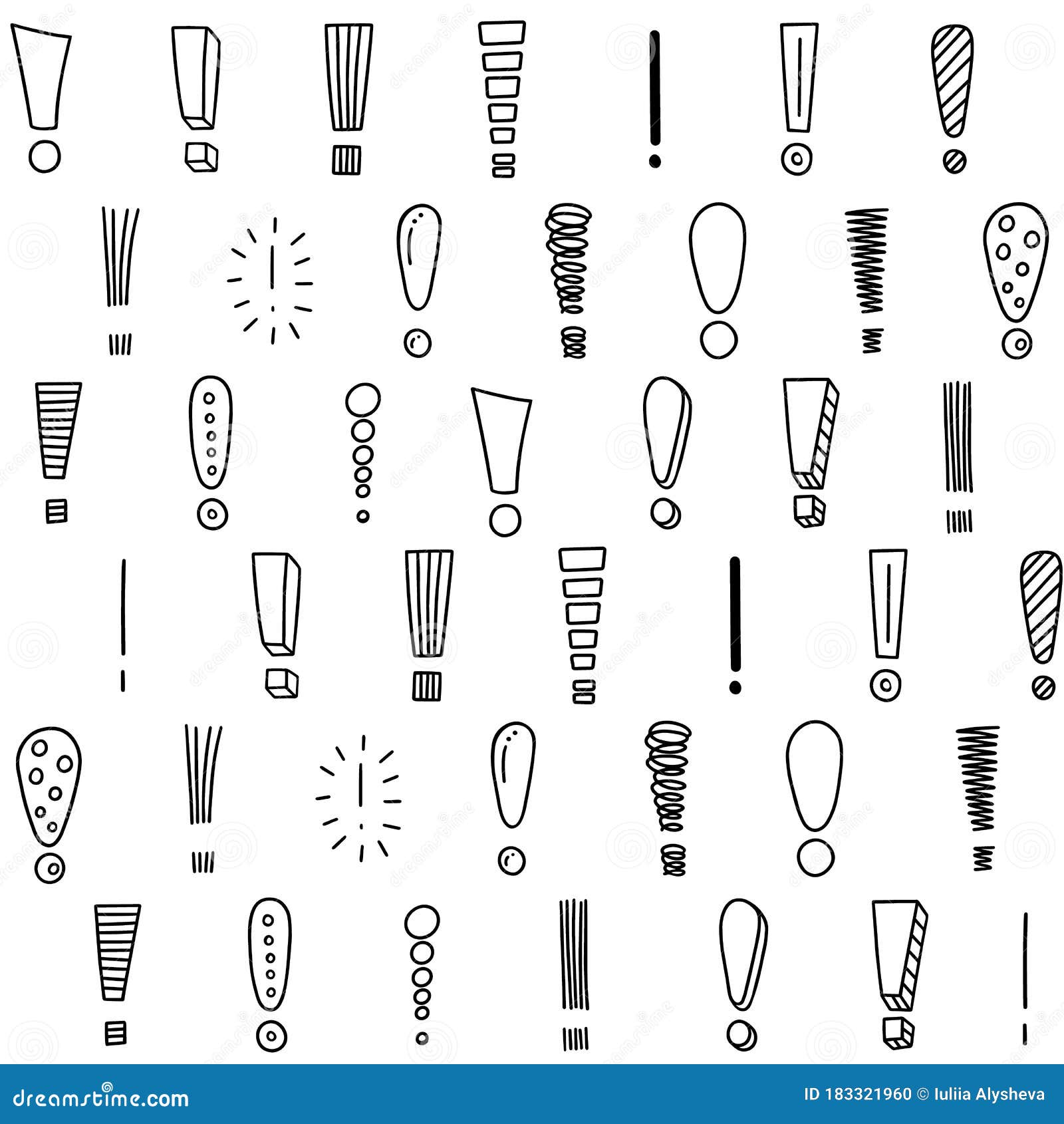 Vector Seamless Pattern with Exclamation Point. Stock Vector ...