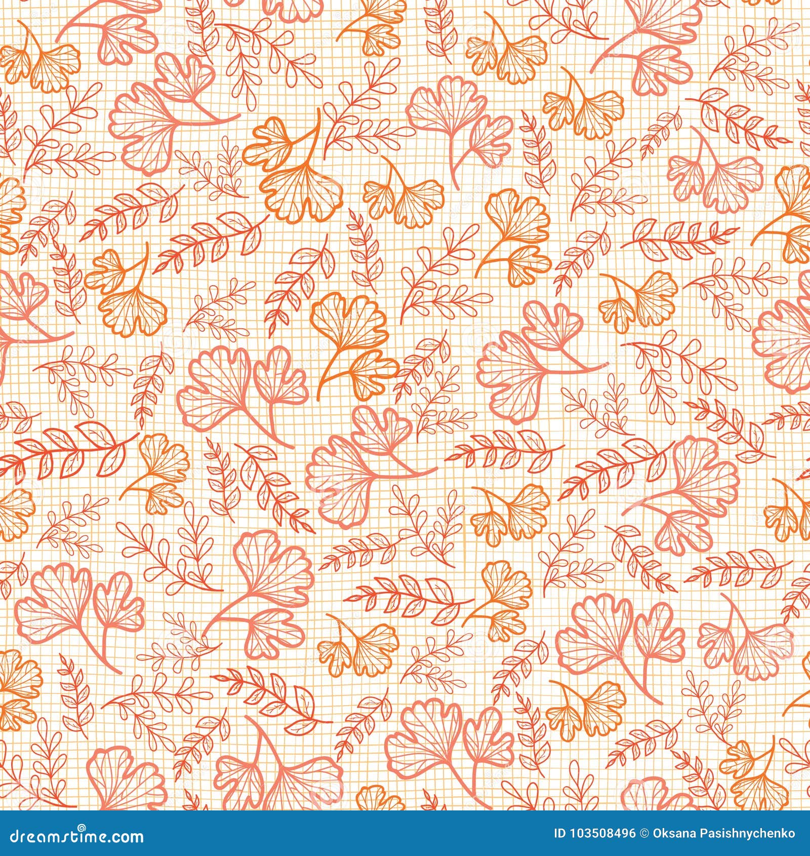 Vector Seamless Pattern with Fall Leaves on Linen Texture. Background ...