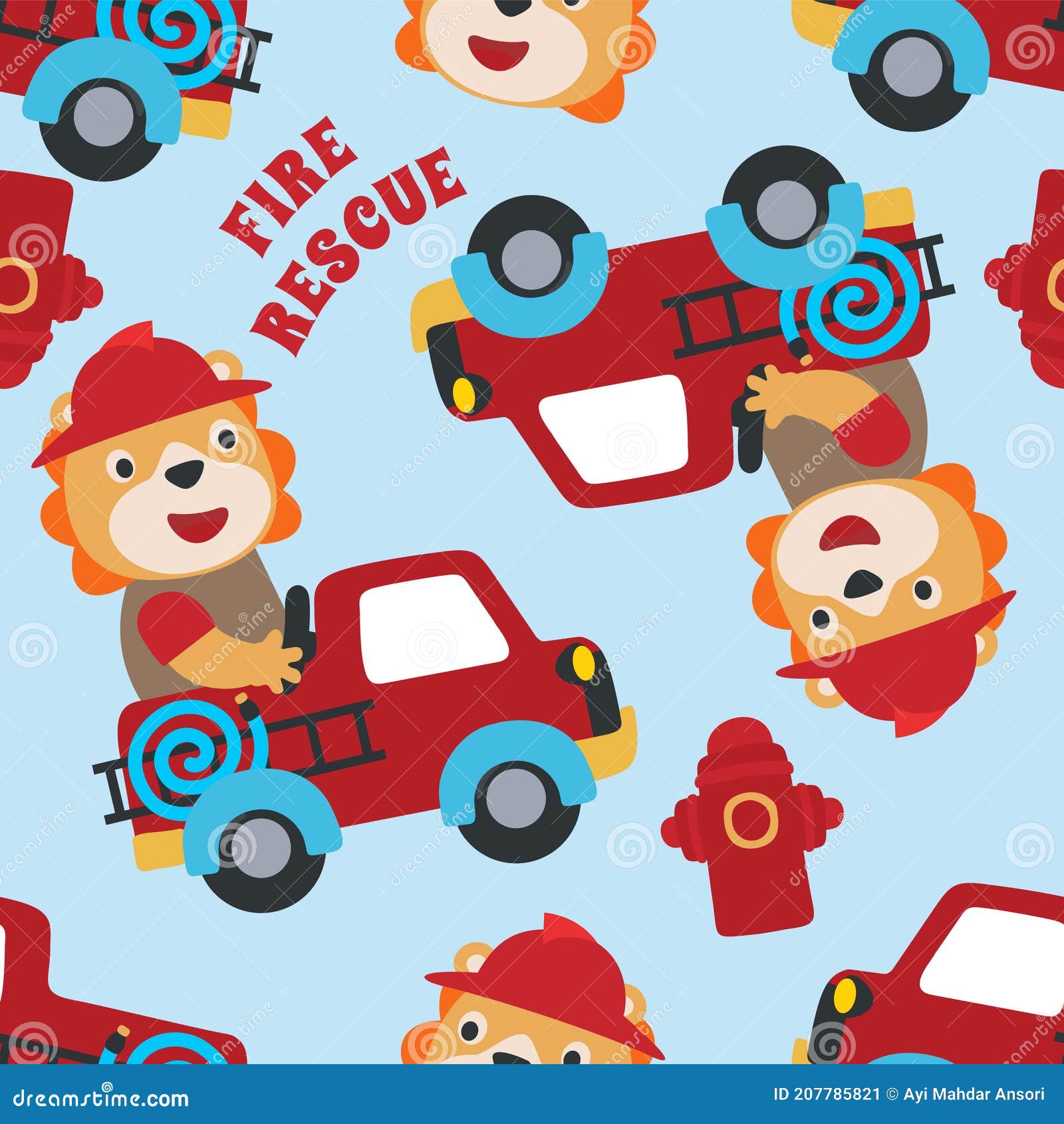 Seamless Firefighter Background Vector Illustration | CartoonDealer.com ...