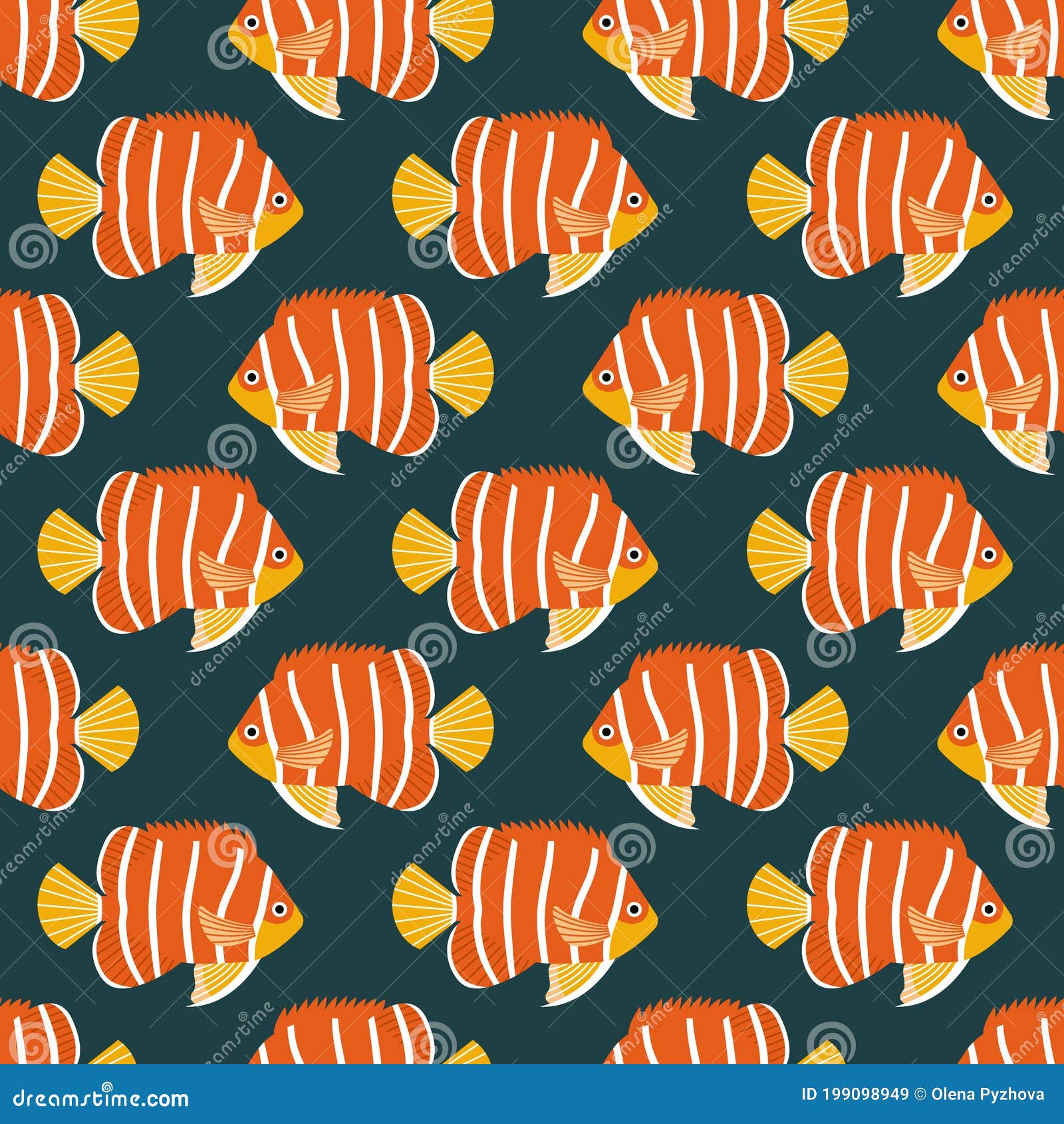 Vector Seamless Pattern with Fish. Creative Design Element Stock Vector ...