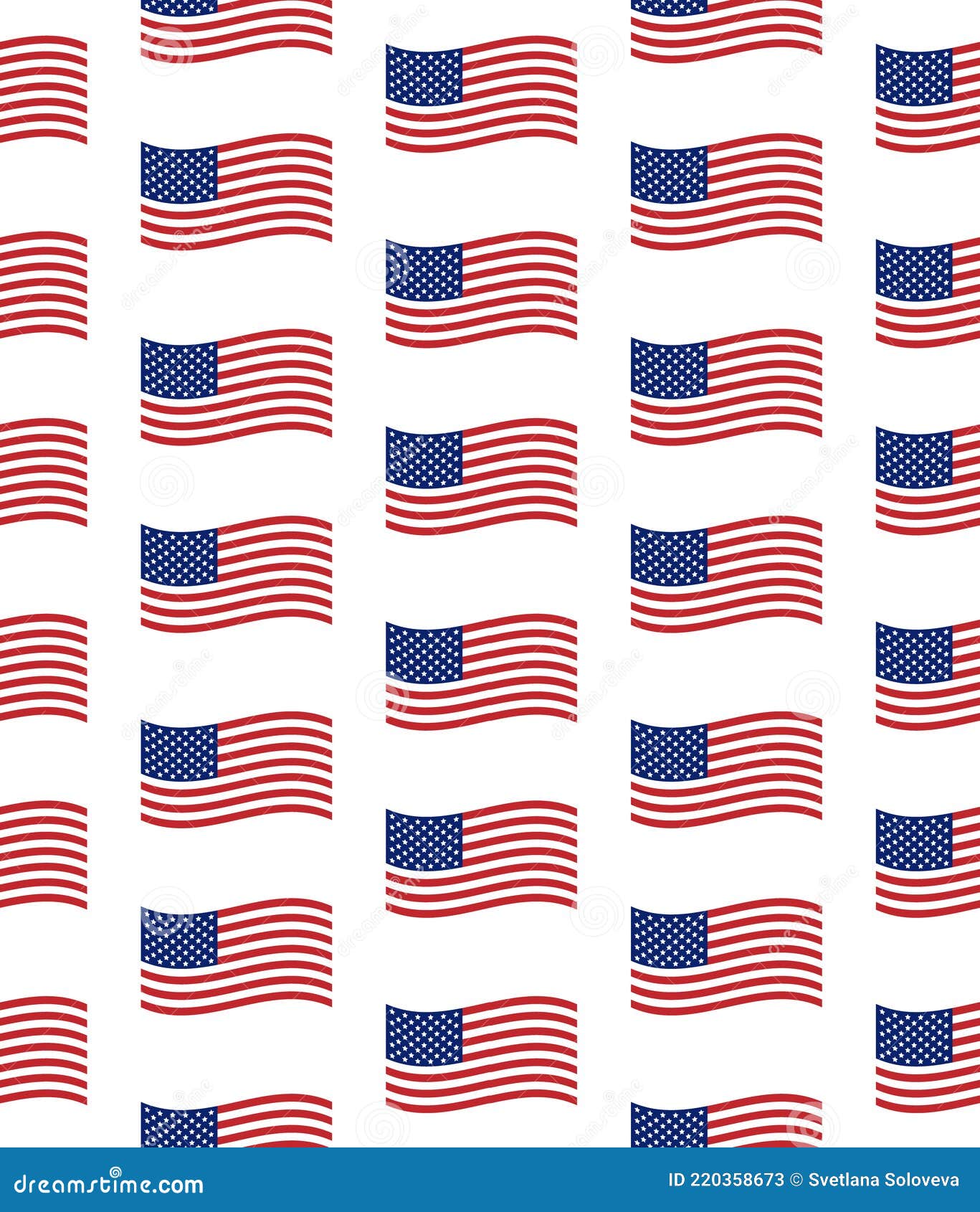 Vector Seamless Pattern of Flat American USA Flag Stock Vector ...