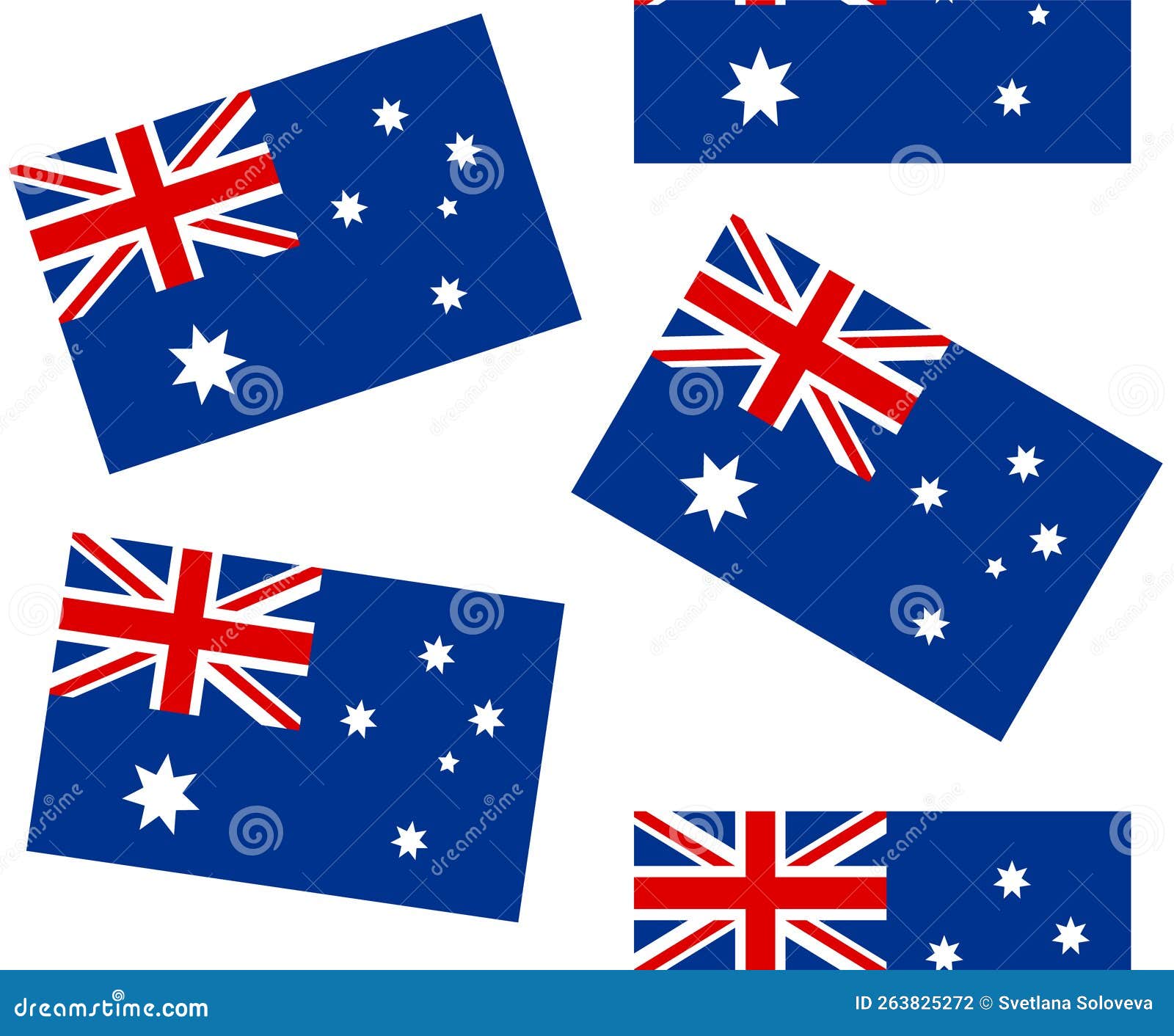Vector Seamless Pattern of Flat Australian Flag Stock Vector ...