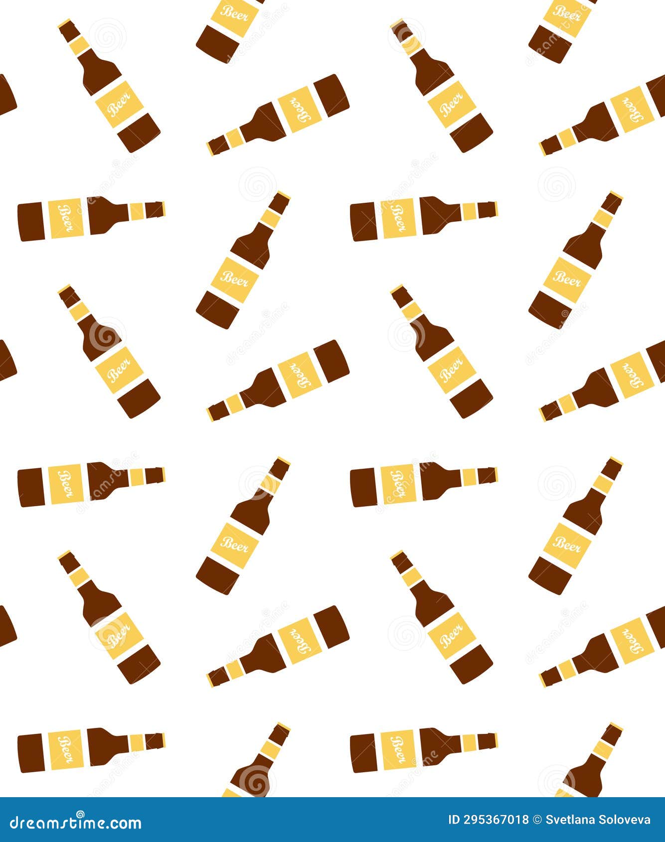 Vector Seamless Pattern of Flat Beer Bottle Stock Illustration ...