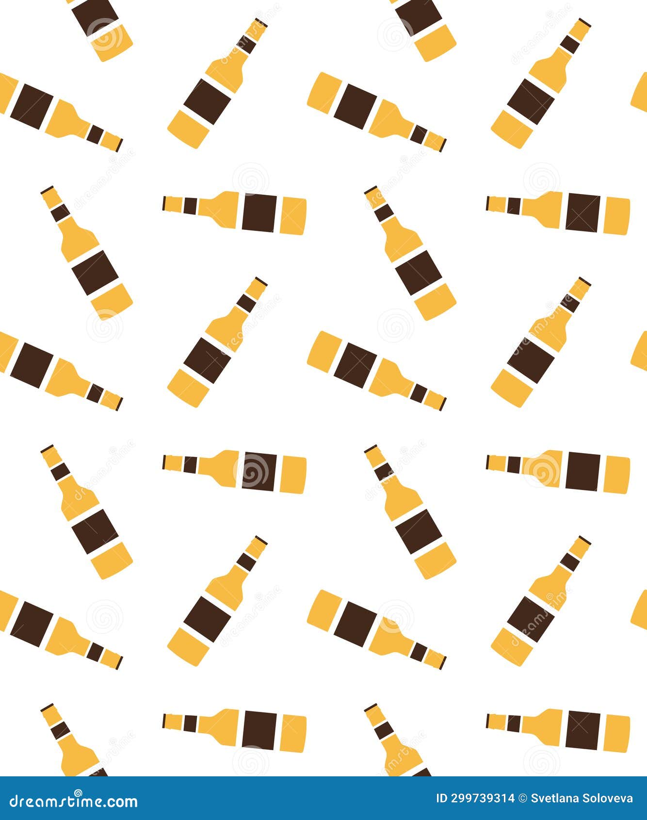 Vector Seamless Pattern of Flat Beer Bottle Stock Illustration ...